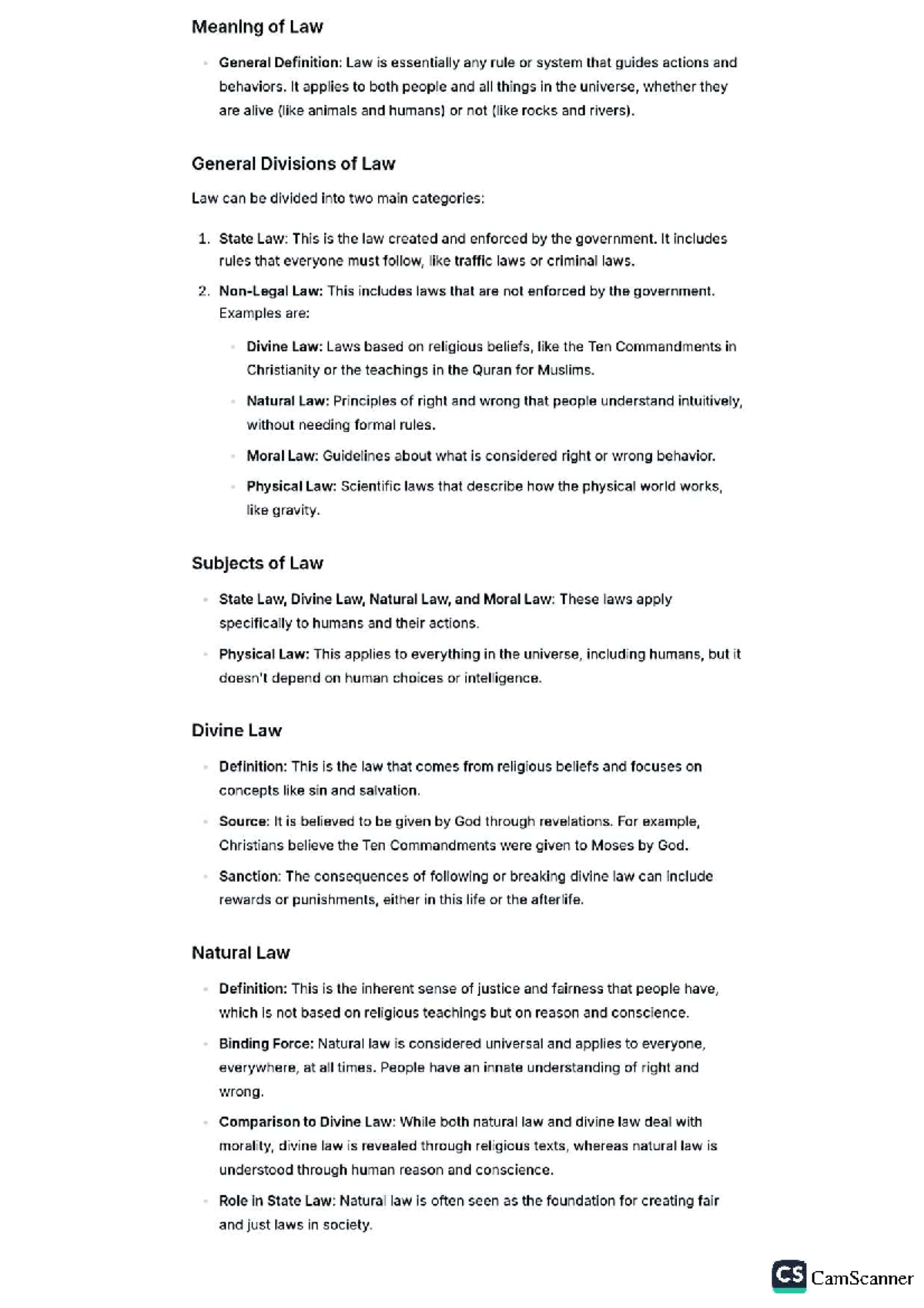 CS 101: Understanding the Meaning and Classification of Law - Studocu