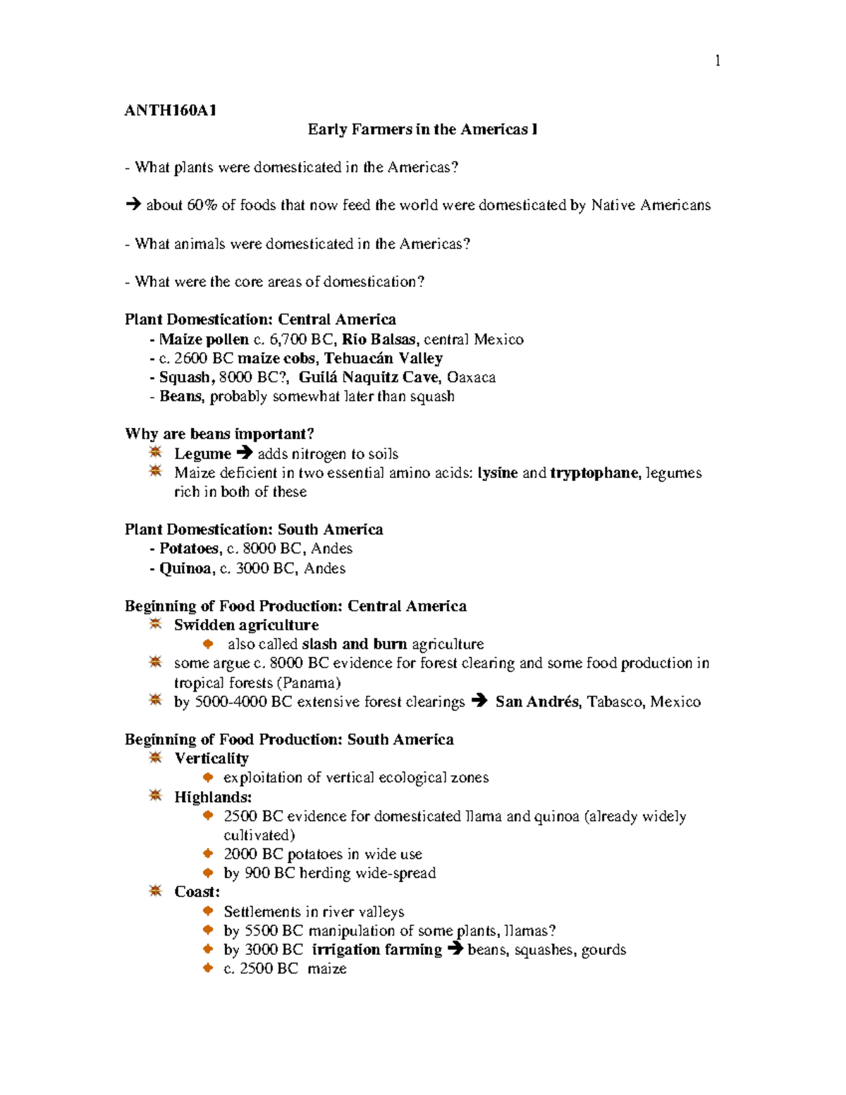 ANTH160A1: Early Domestication of Plants & Animals in the Americas ...