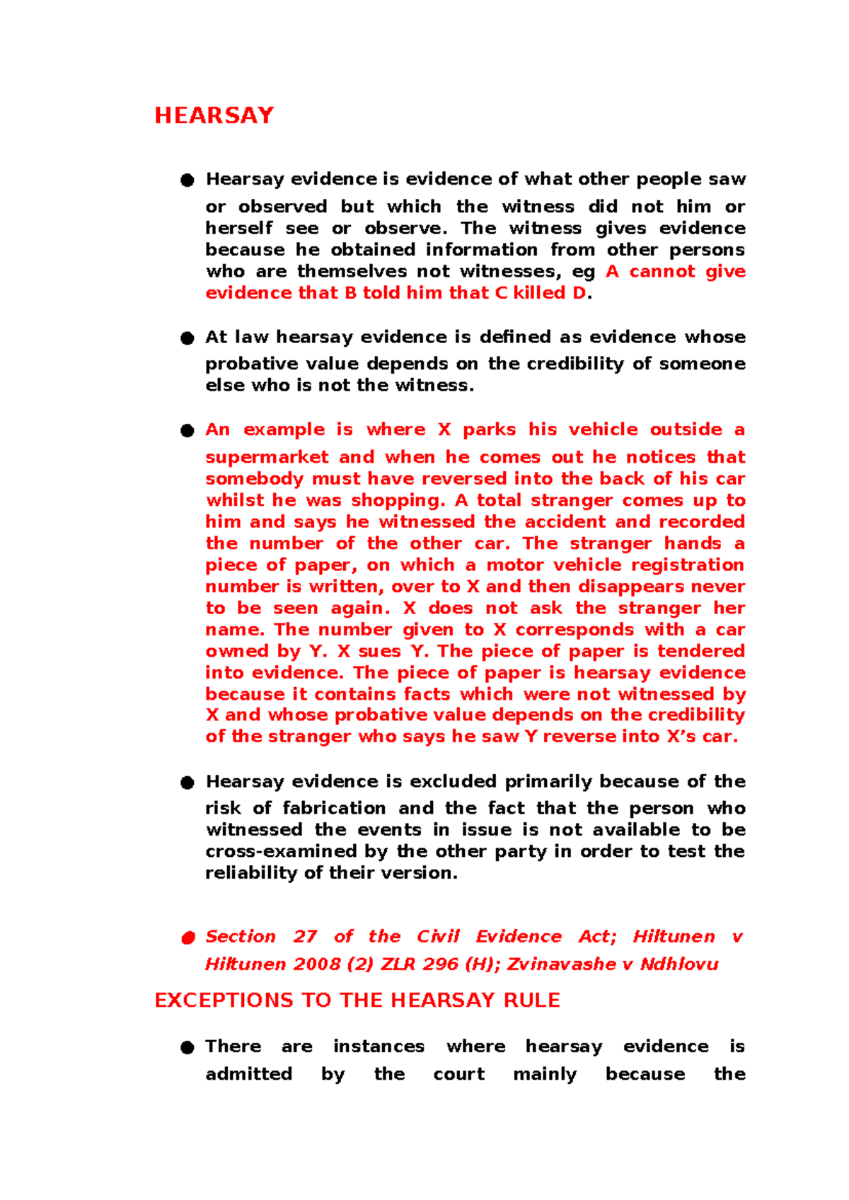 Evidence - Hearsay Exceptions: Understanding Legal Principles and Cases ...