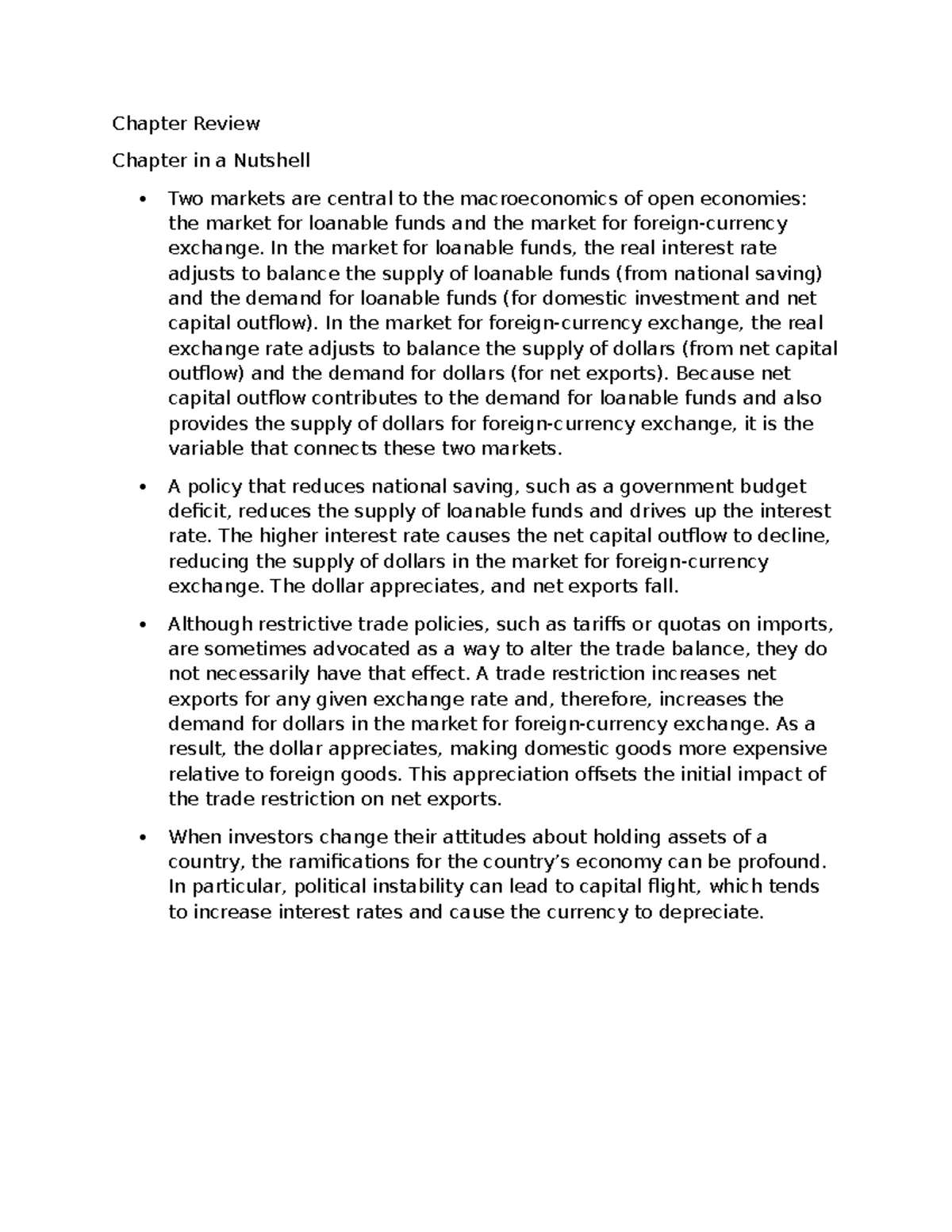 Chapter 33 Review: Loanable Funds & Exchange Markets in Macroeconomics ...