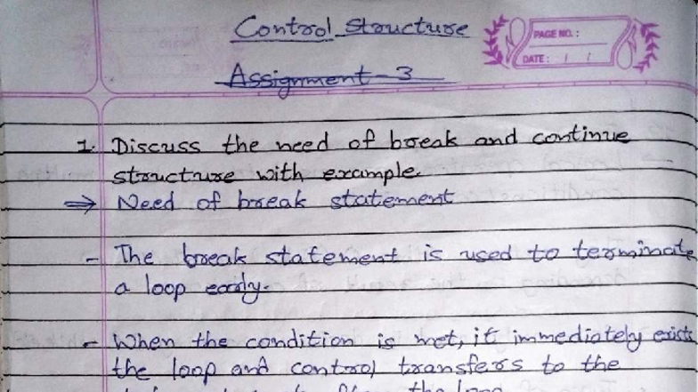 PPS 3: Understanding Break and Continue Statements in C Programming - Studocu