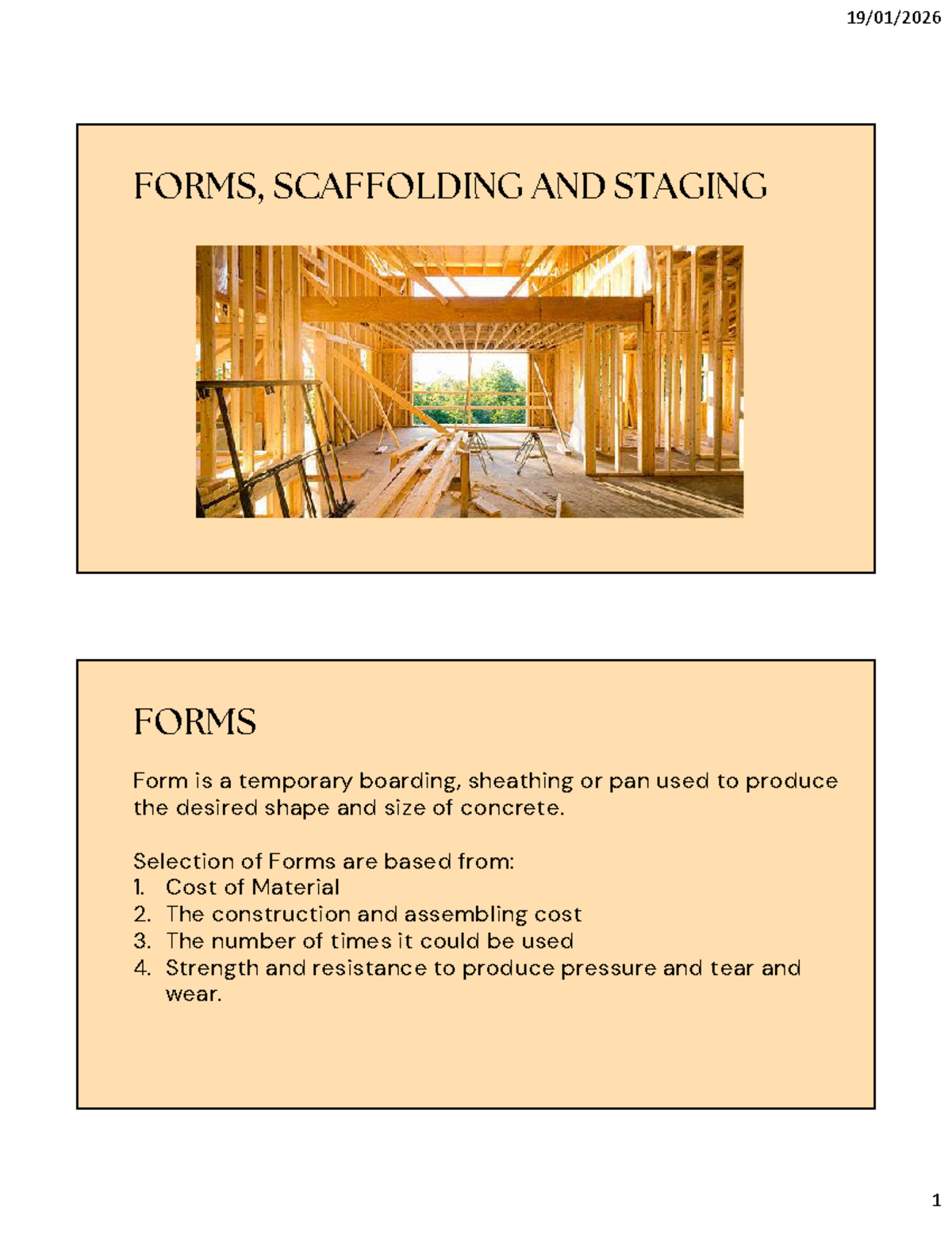 Lumber Forms, Scaffolding & Staging Techniques - CE 101 - Studocu