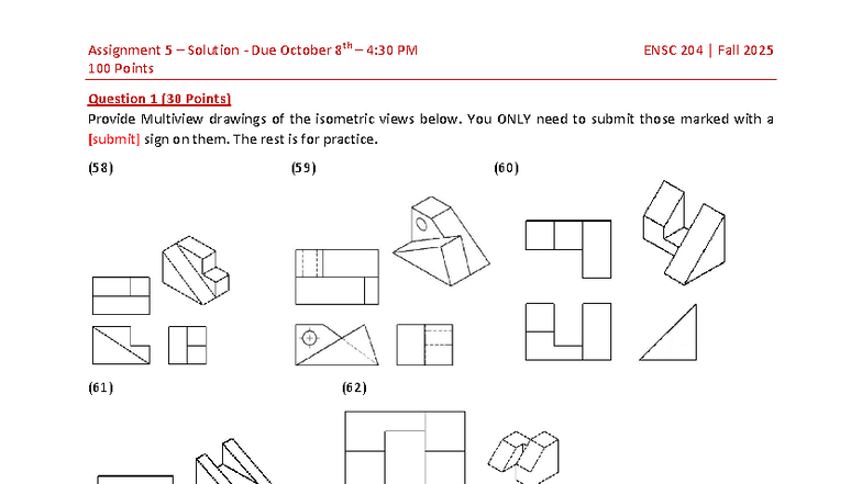 Assignment 5 Solution - ENSC 204 Engineering Graphics - Studocu