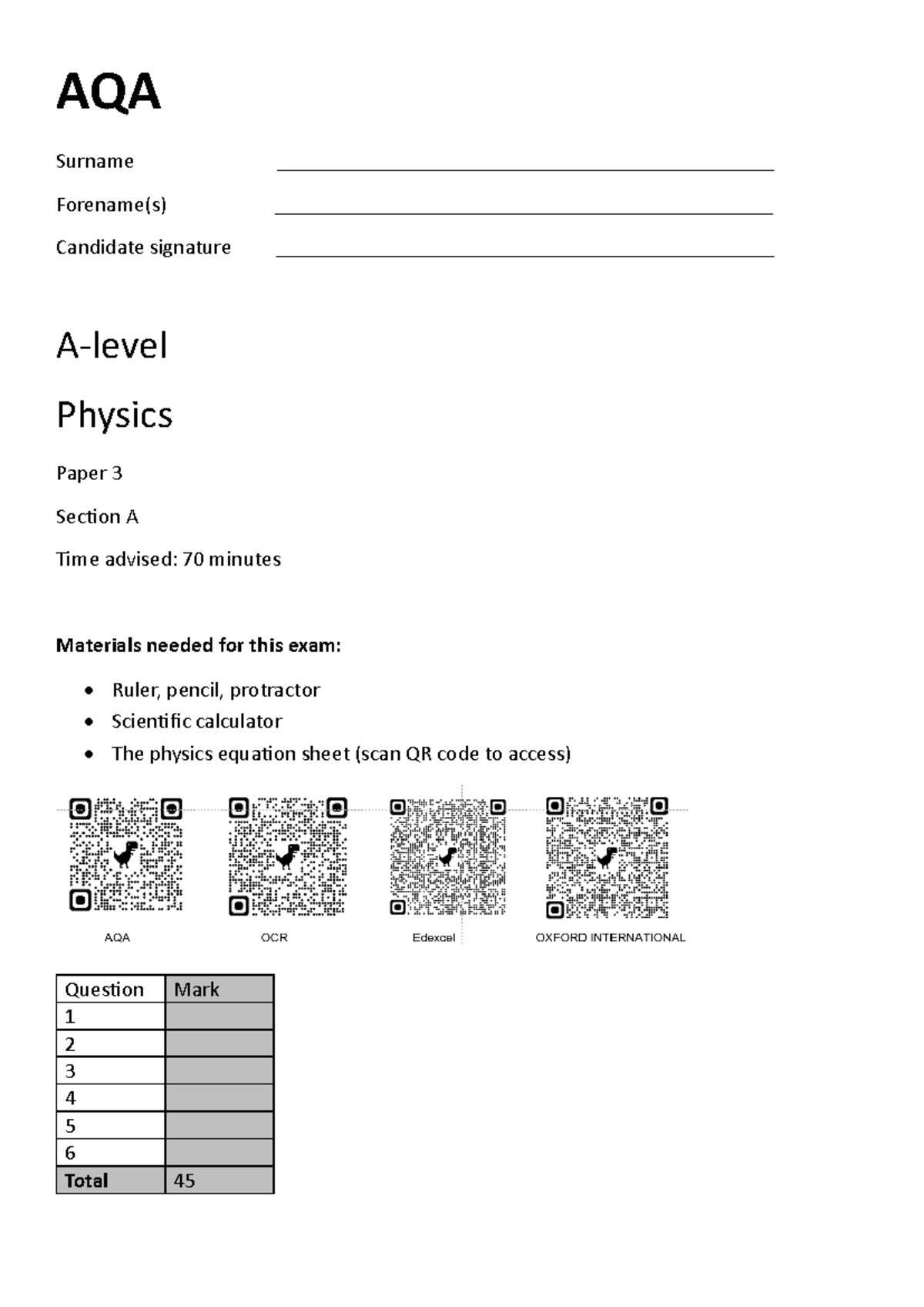 AQA P3 SA1 Predictions - PMT A-level Physics Practice Exam - Studocu