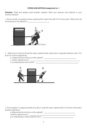 Introductory Forces and Motion - Name ...