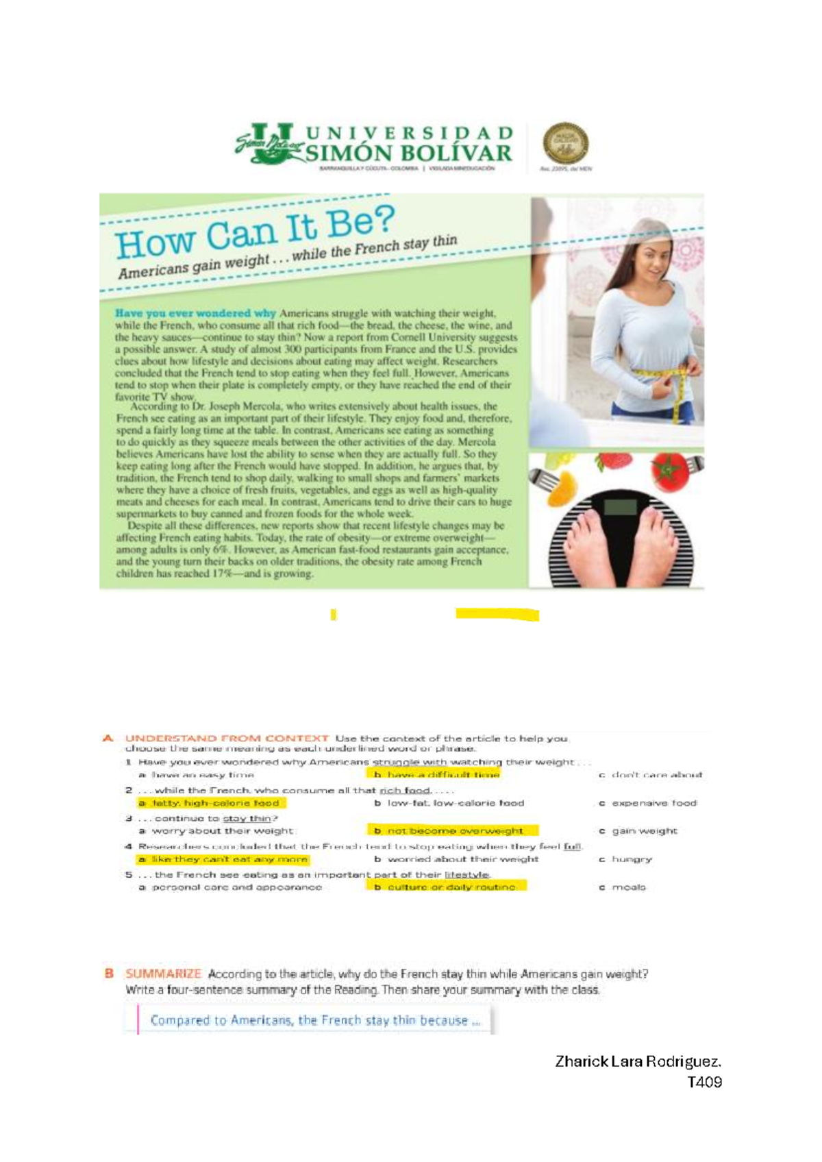 T409 - Actividad Unidad 1: Pronunciación de Gerundios - Studocu