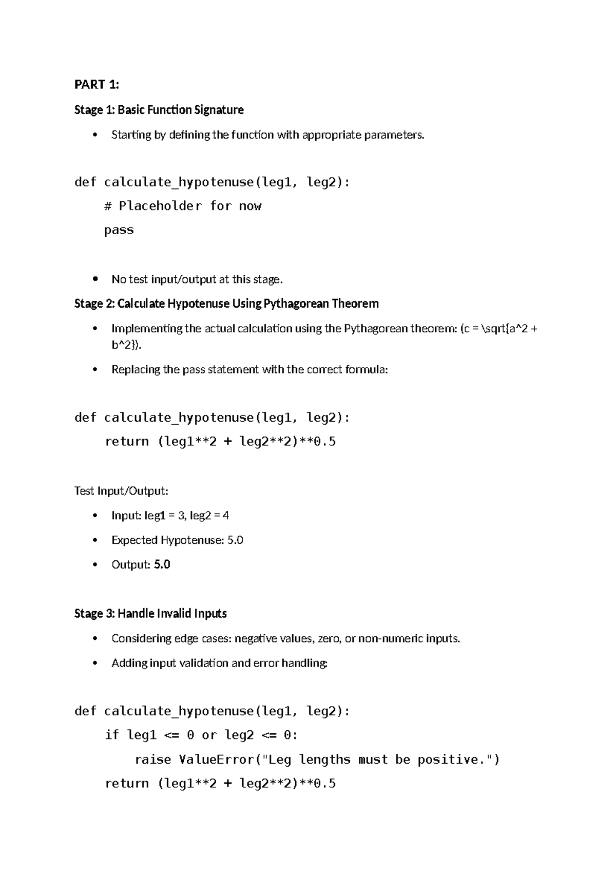 Assignment 4 - PART 1: Stage 1: Basic Function Signature Starting by ...