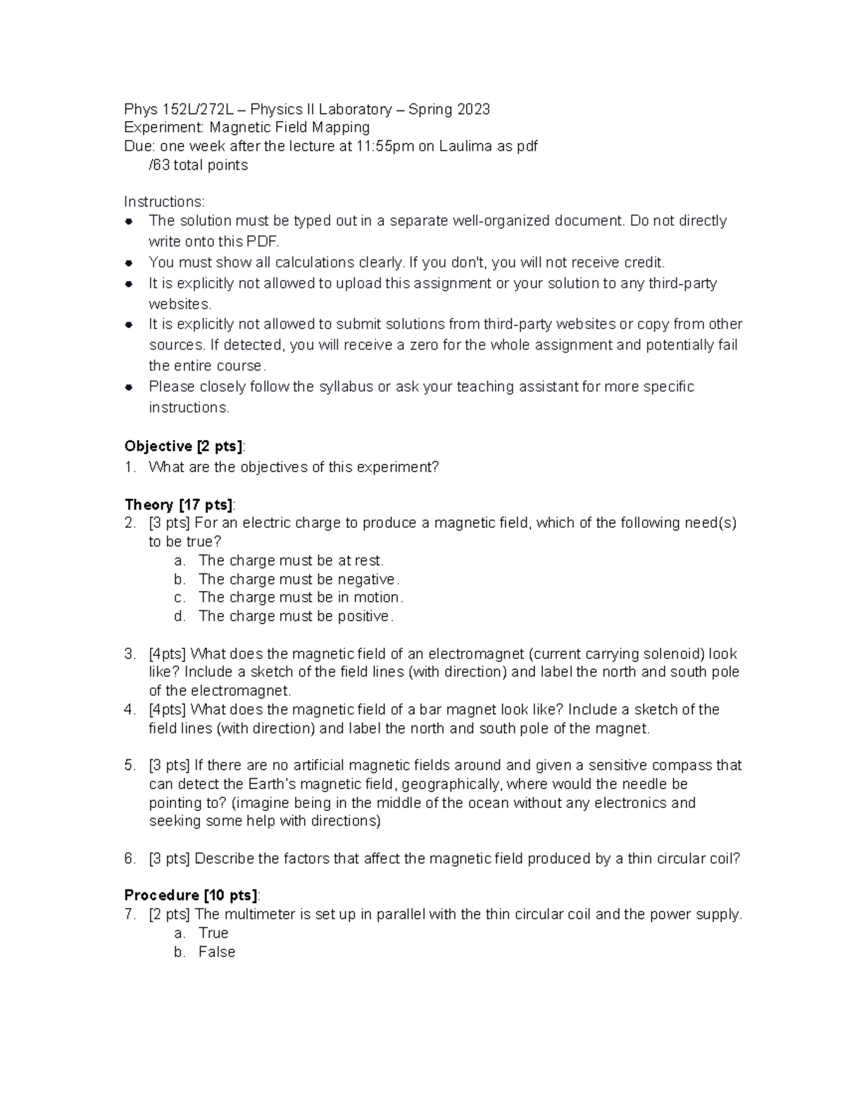 9 Magnetic Field Mapping Worksheet Spring 2023 2 - Phys 152L/272L ...