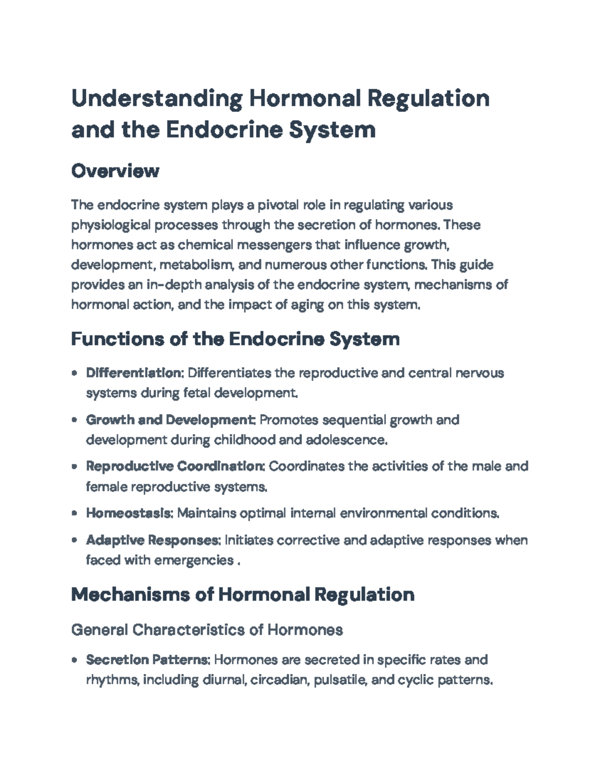 Understanding Hormonal Regulation & Endocrine System: Overview & Aging ...