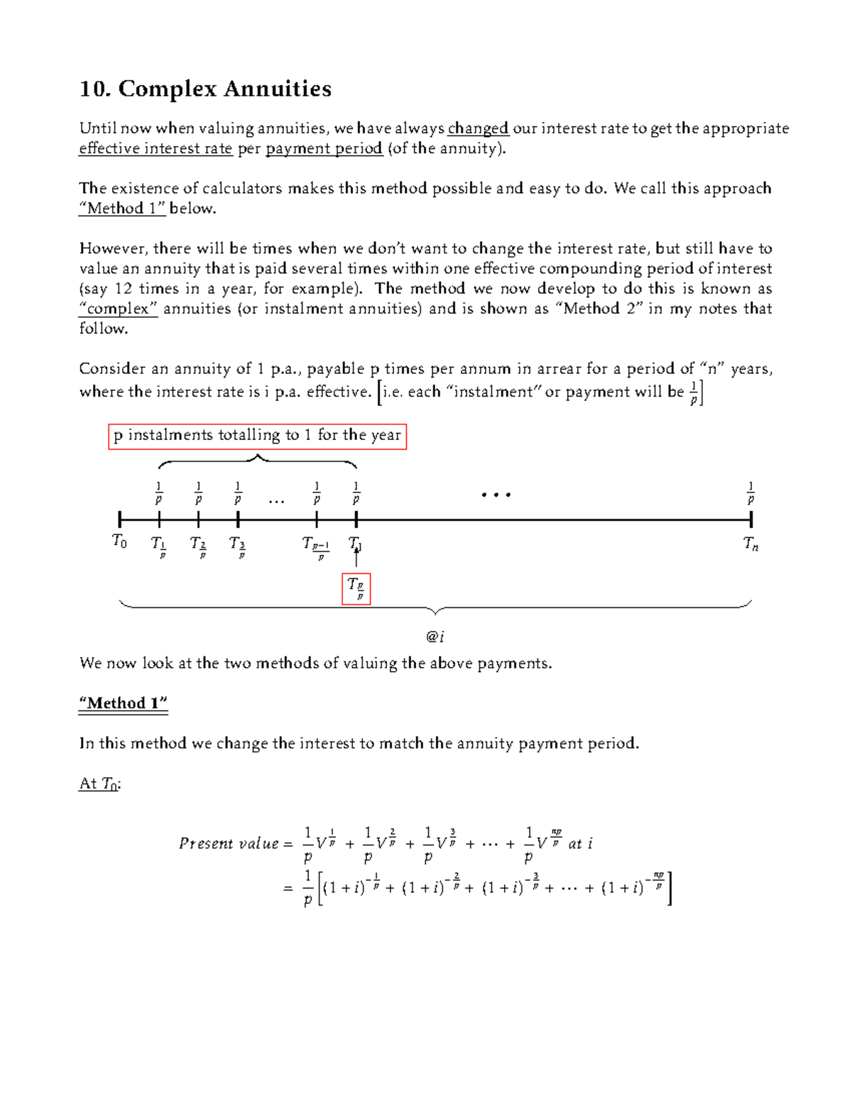 Actuarial Mathematics - Complex Annuities (Section 10) Practice ...