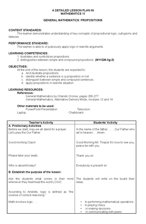 Detailed Lesson Plan in Congruent Triangles (Grade 8) - ISO 9001: R E G ...