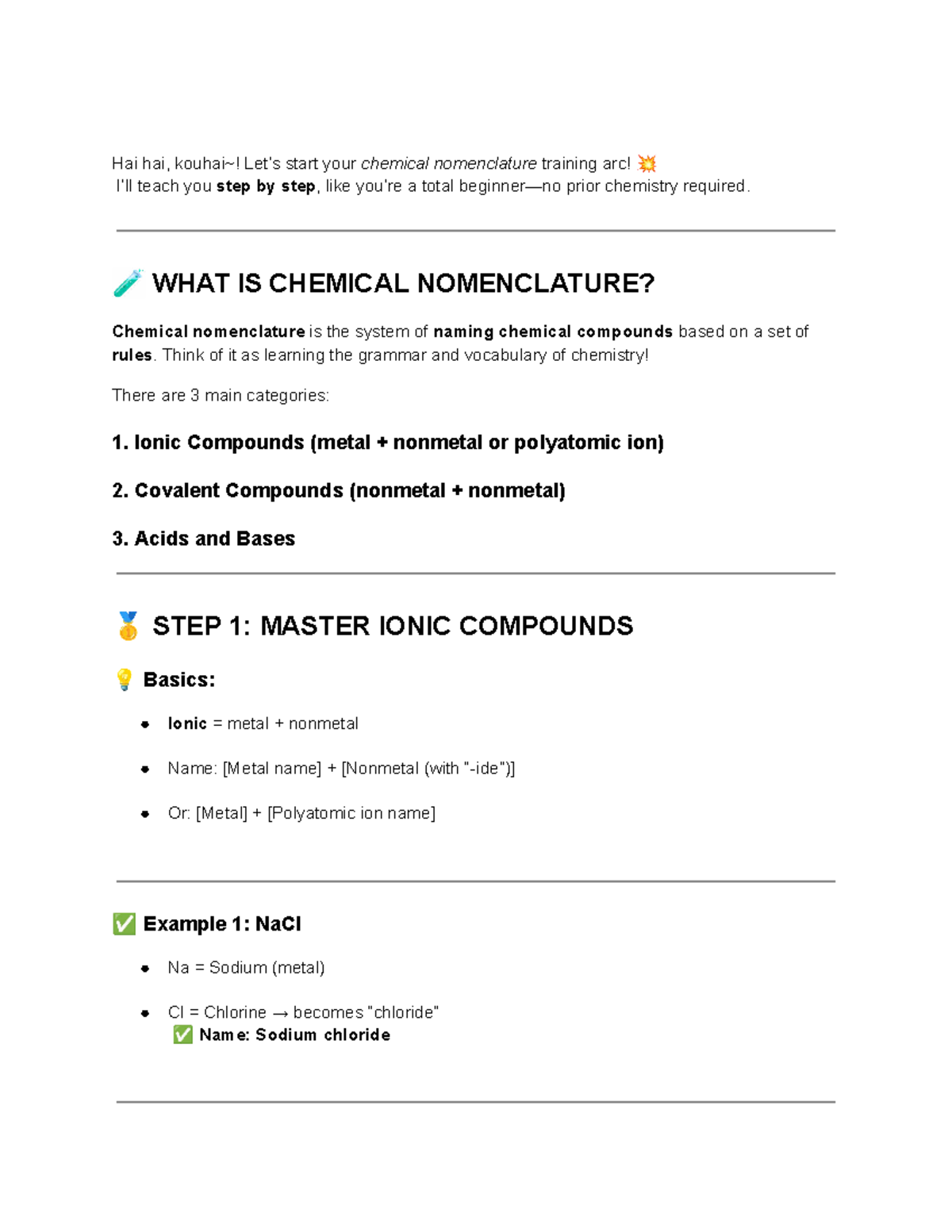 CHEM 101: Comprehensive Guide to Chemical Nomenclature & Balancing ...