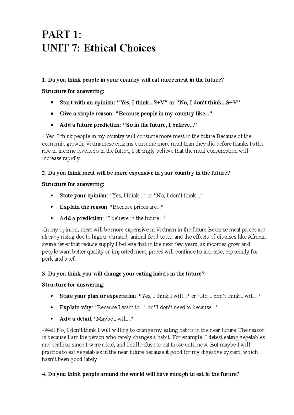 Midterm Test: Ethical Choices and Future Predictions - Studocu