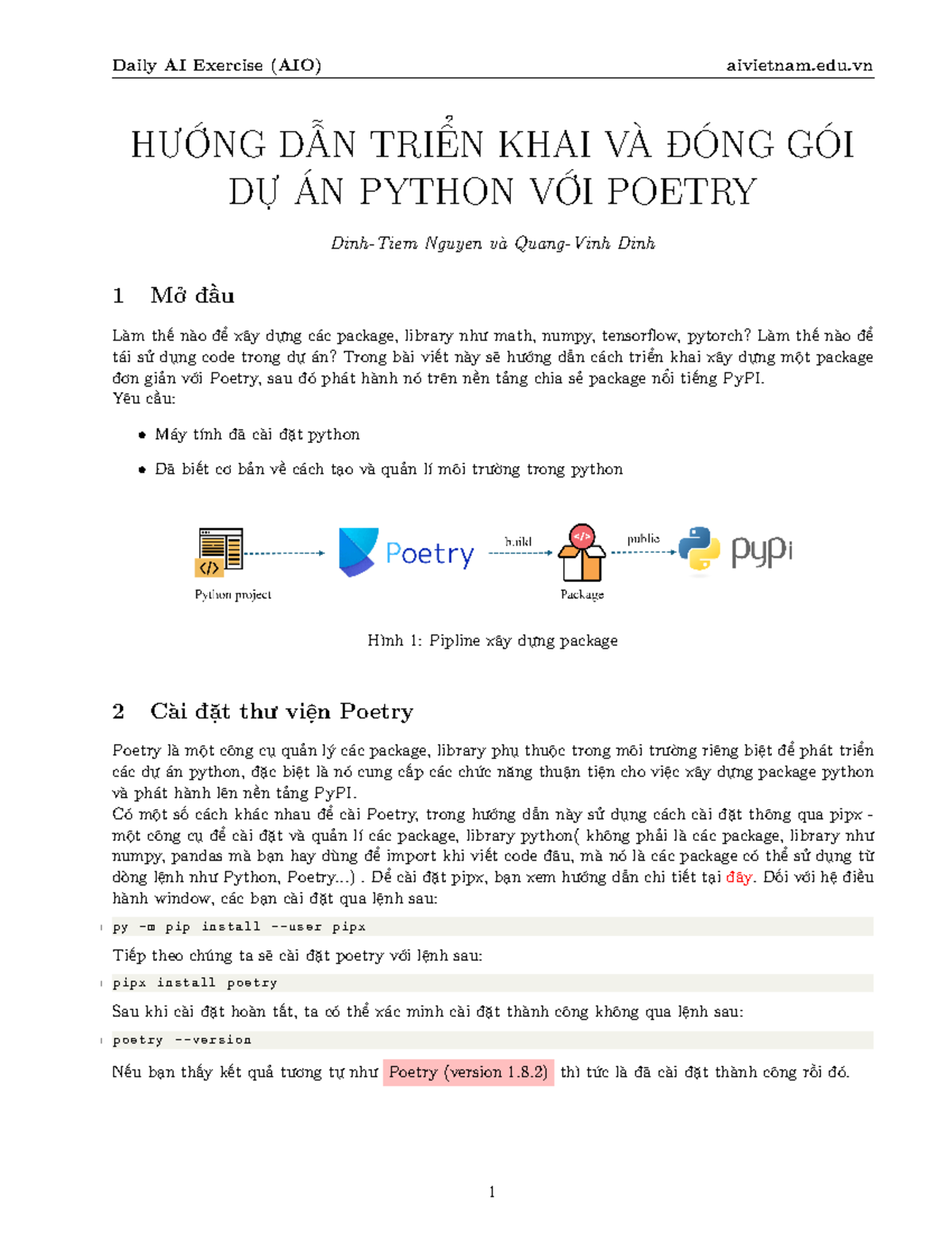 Hướng Dẫn Xây Dựng và Đóng Gói Package Python với Poetry - CS2024 - Studocu