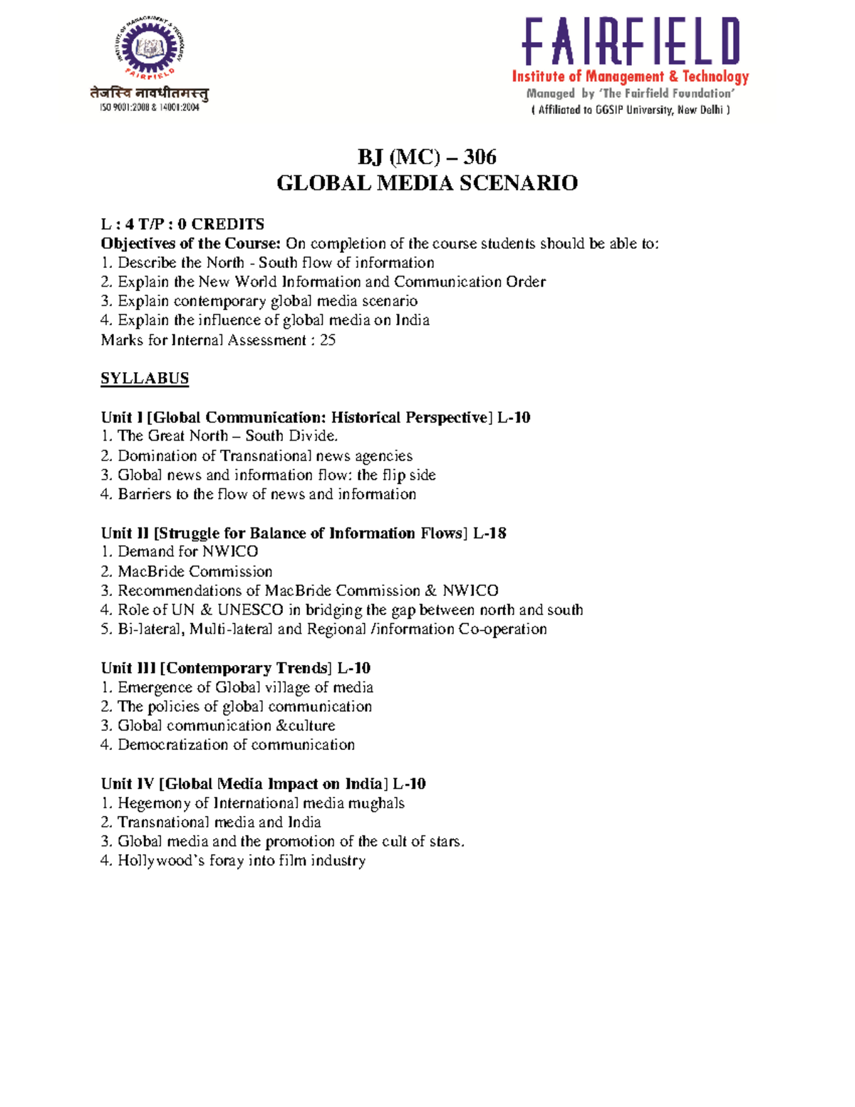 Global media scenario - notes - BJ (MC) – 306 GLOBAL MEDIA SCENARIO L ...