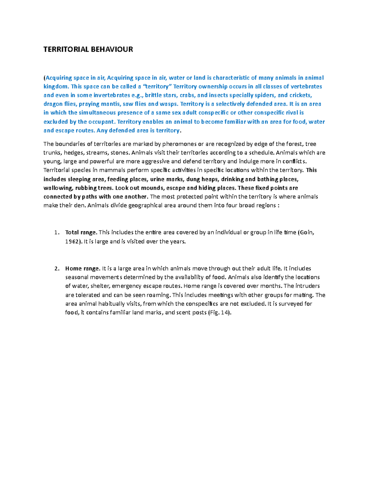 Territorial Behaviour in Animals: Understanding Space Acquisition and ...