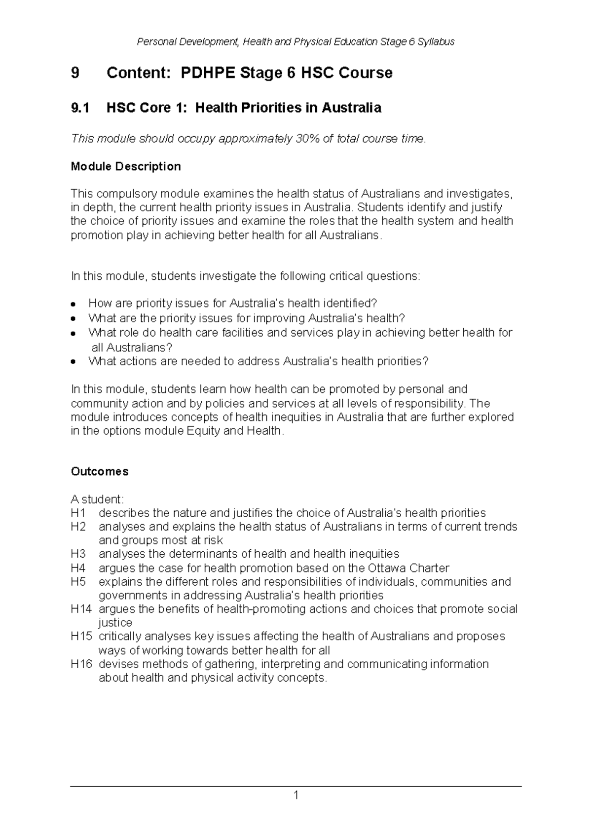 HSC Core 1: Health Priorities in Australia - Study Notes - Studocu
