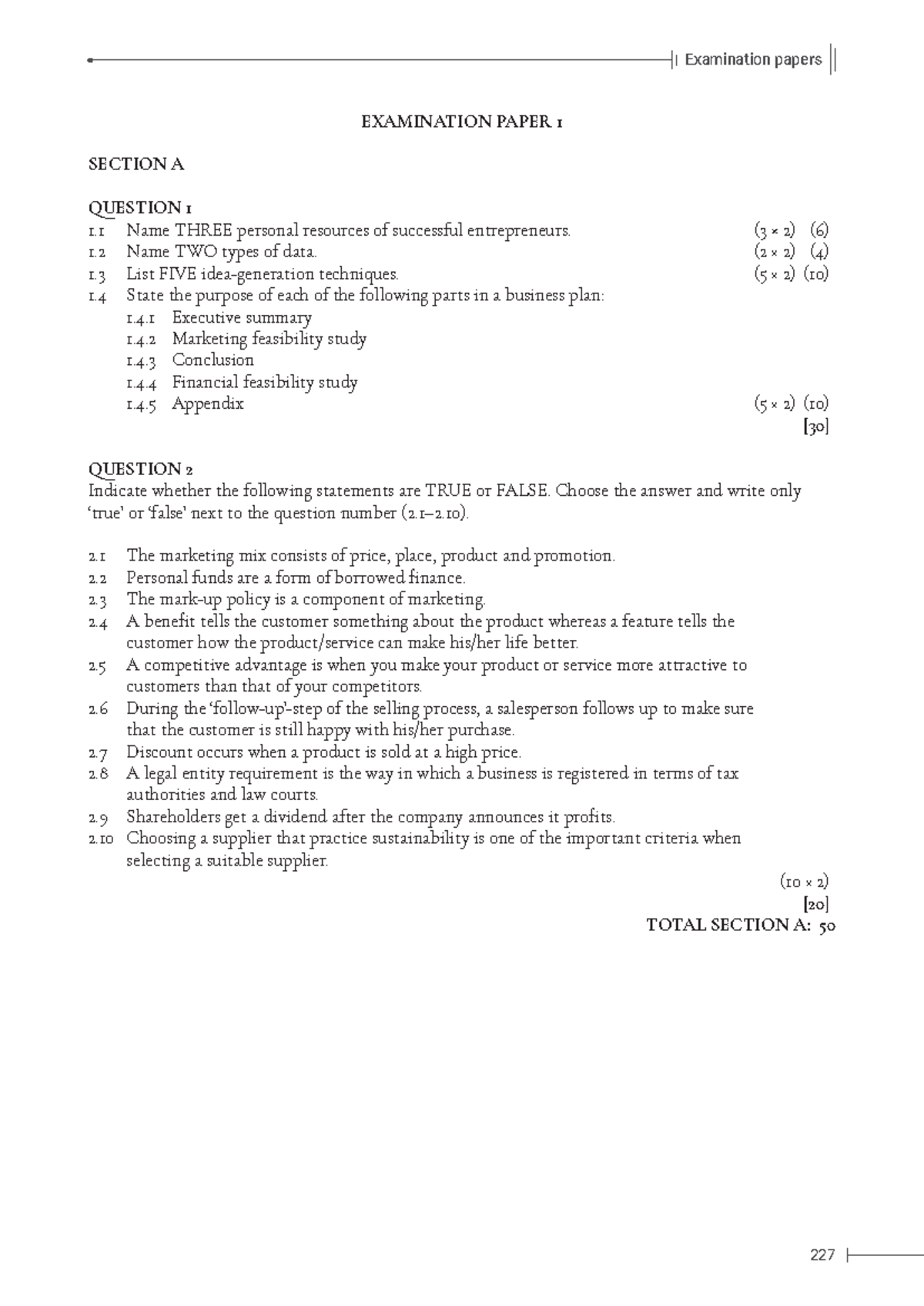 N4 Entrepreneurship Exam Paper & Memo: Business Management Insights ...