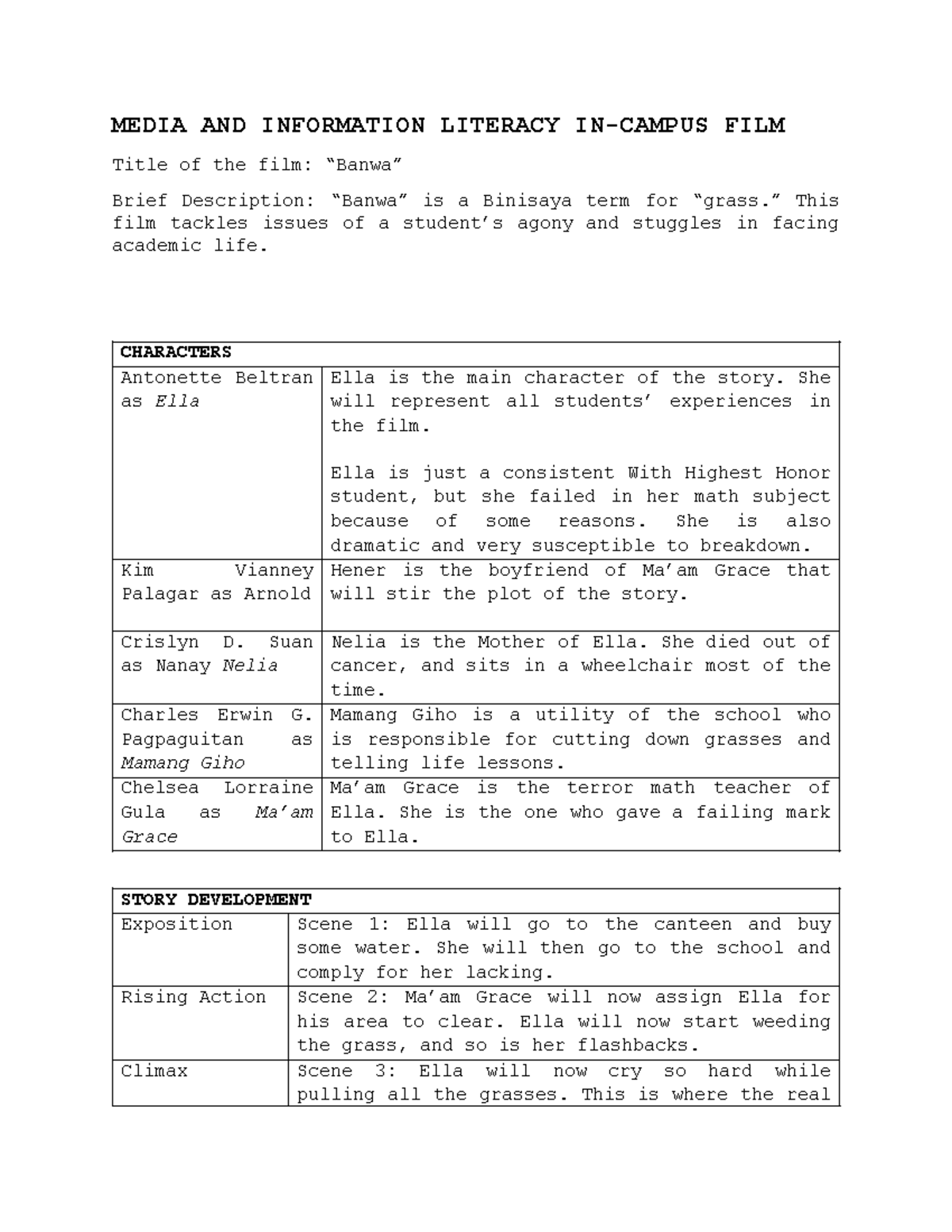 MIL In-campus film - Script - MEDIA AND INFORMATION LITERACY IN-CAMPUS ...