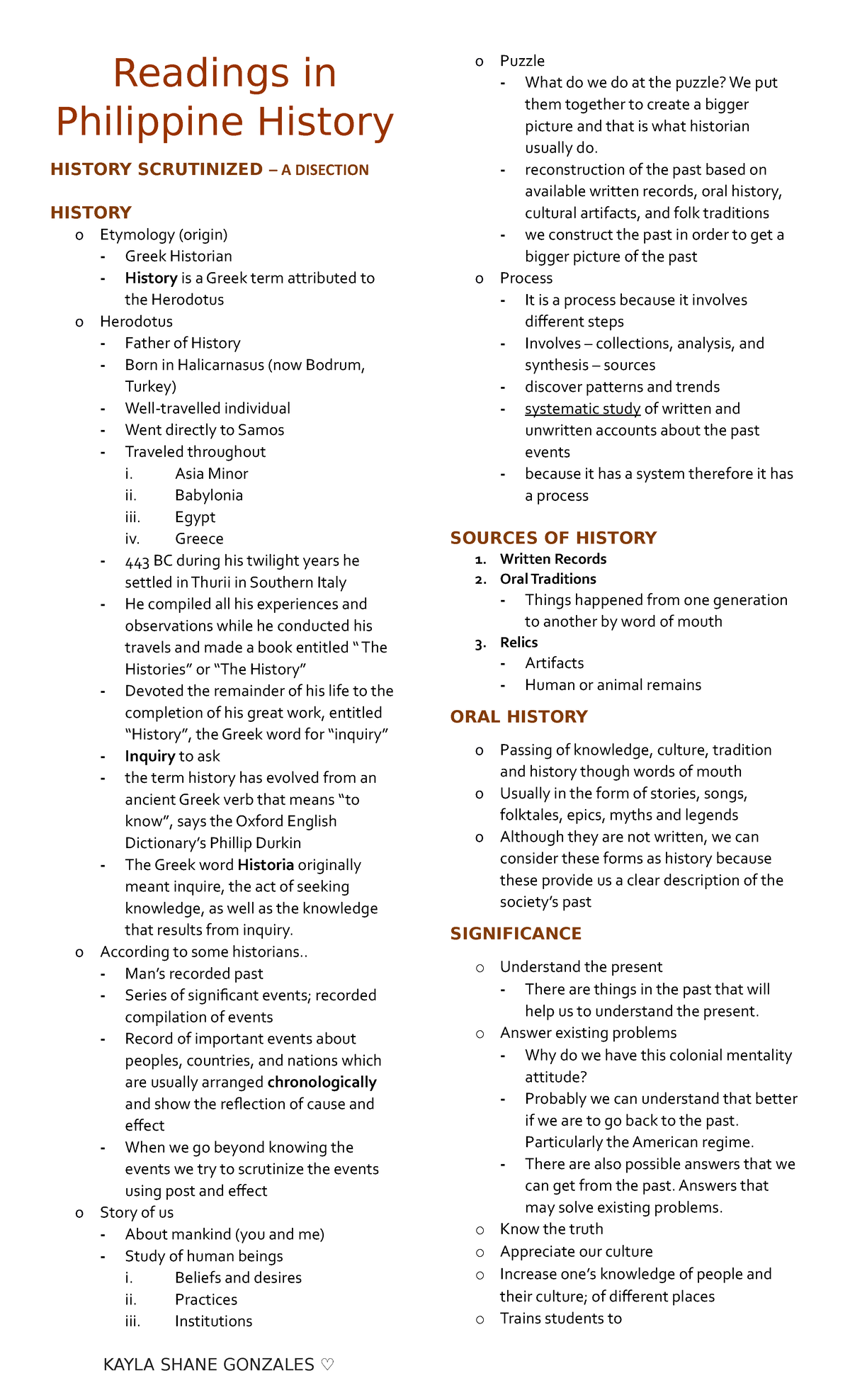 Readings in Philippine History notes - Readings in Philippine History ...