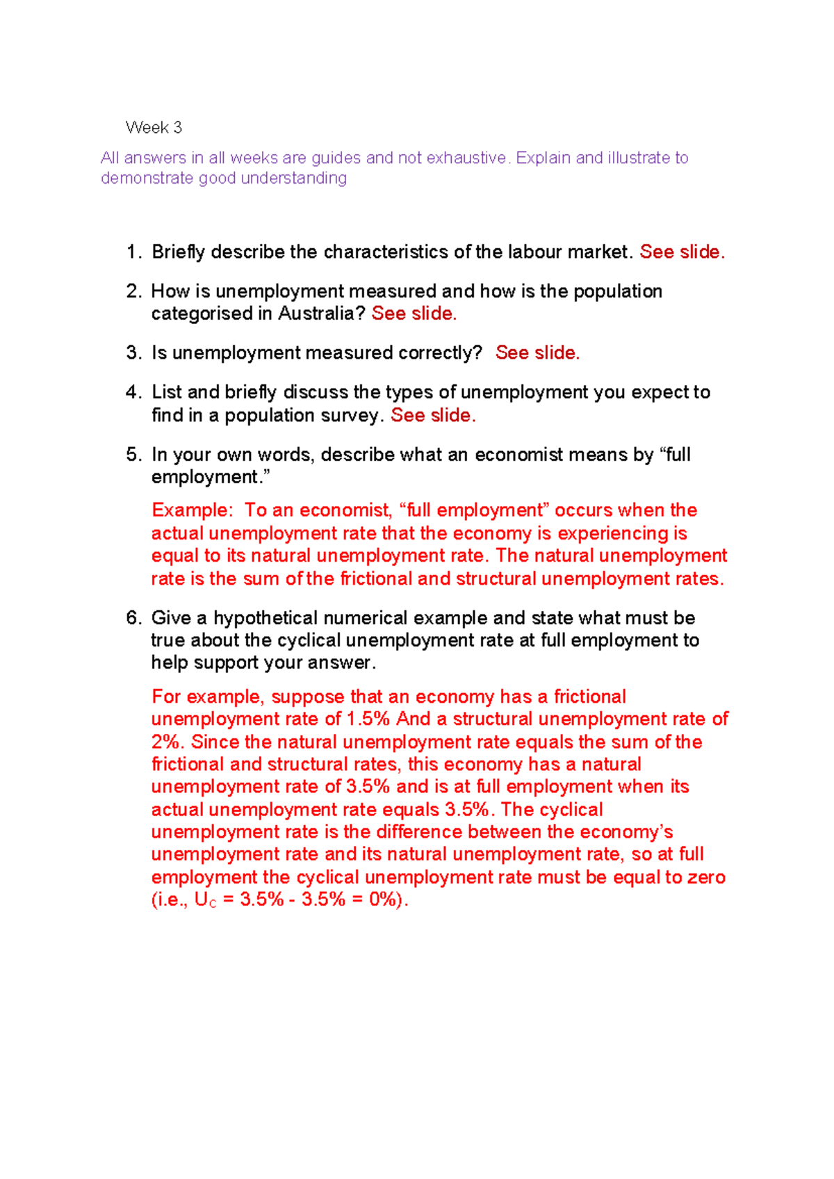 B W3 WS ECON qs - w3 workshop qs - Week 3 All answers in all weeks are guides and not exhaustive ...
