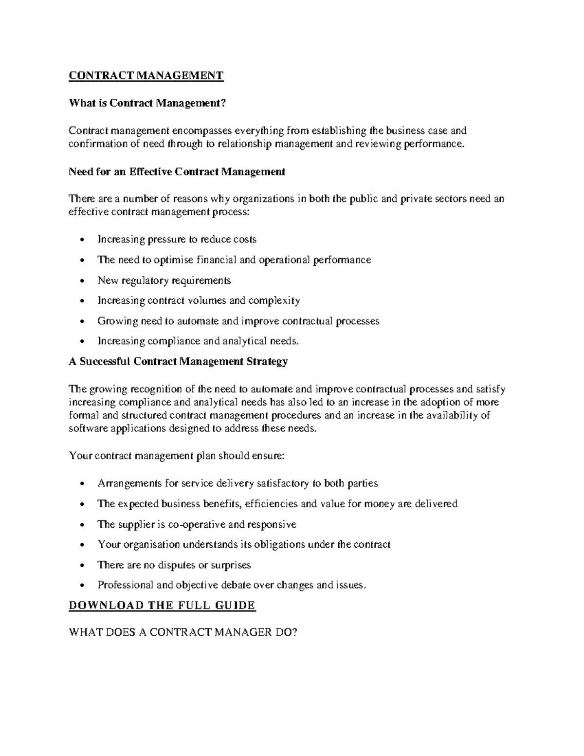 Contract Management Strategies: Challenges & Best Practices - Studocu