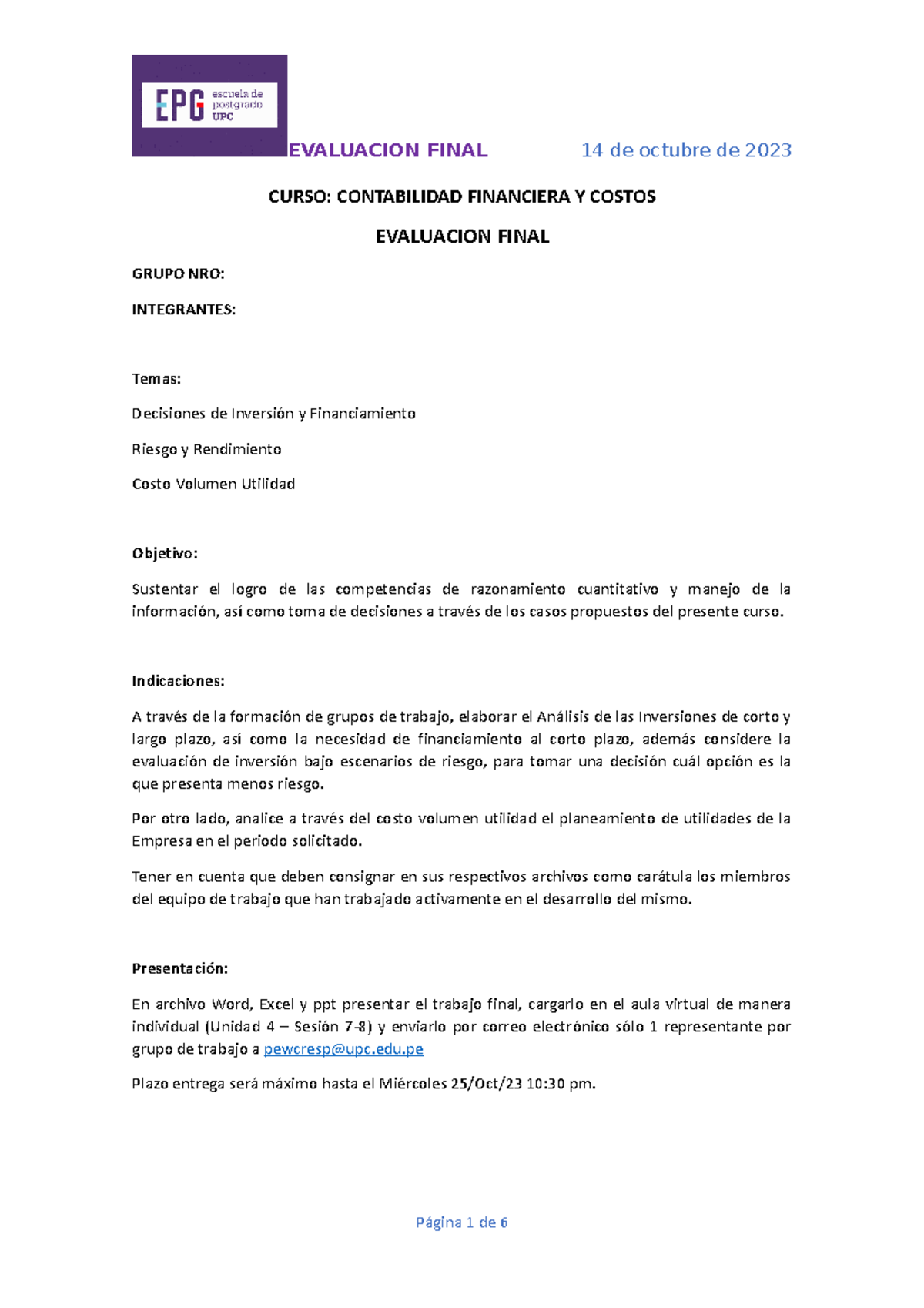 Evaluacion Final Contabilidad Financiera Y Costos - CURSO: CONTABILIDAD FINANCIERA Y COSTOS ...