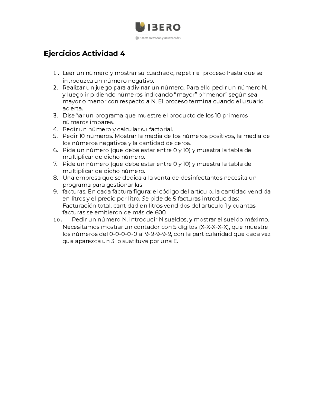 Actividad 4 - Ejercicios de Programación en Python - Studocu