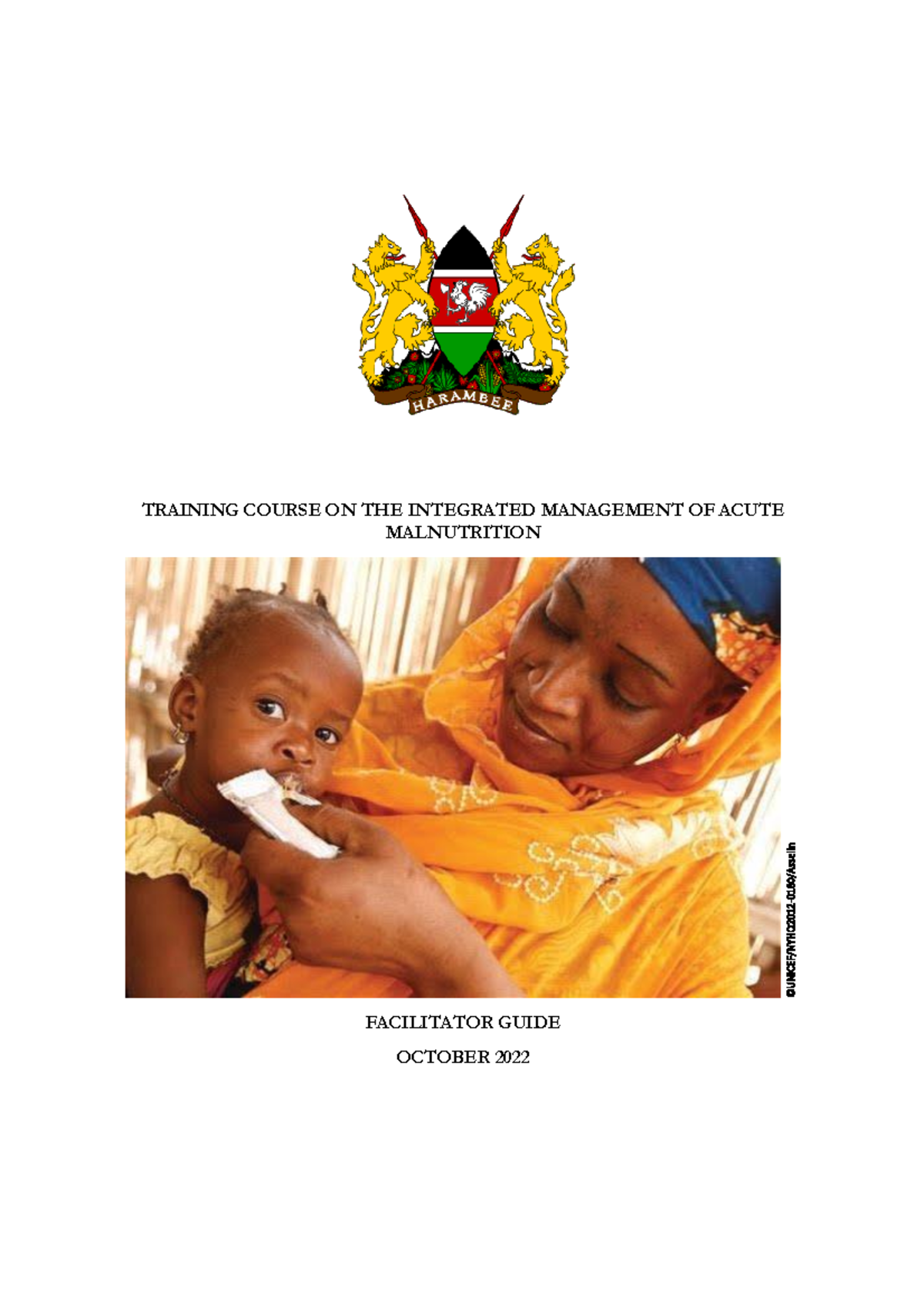 IMAM Training Course: Facilitator Guide for Acute Malnutrition Management - Studocu