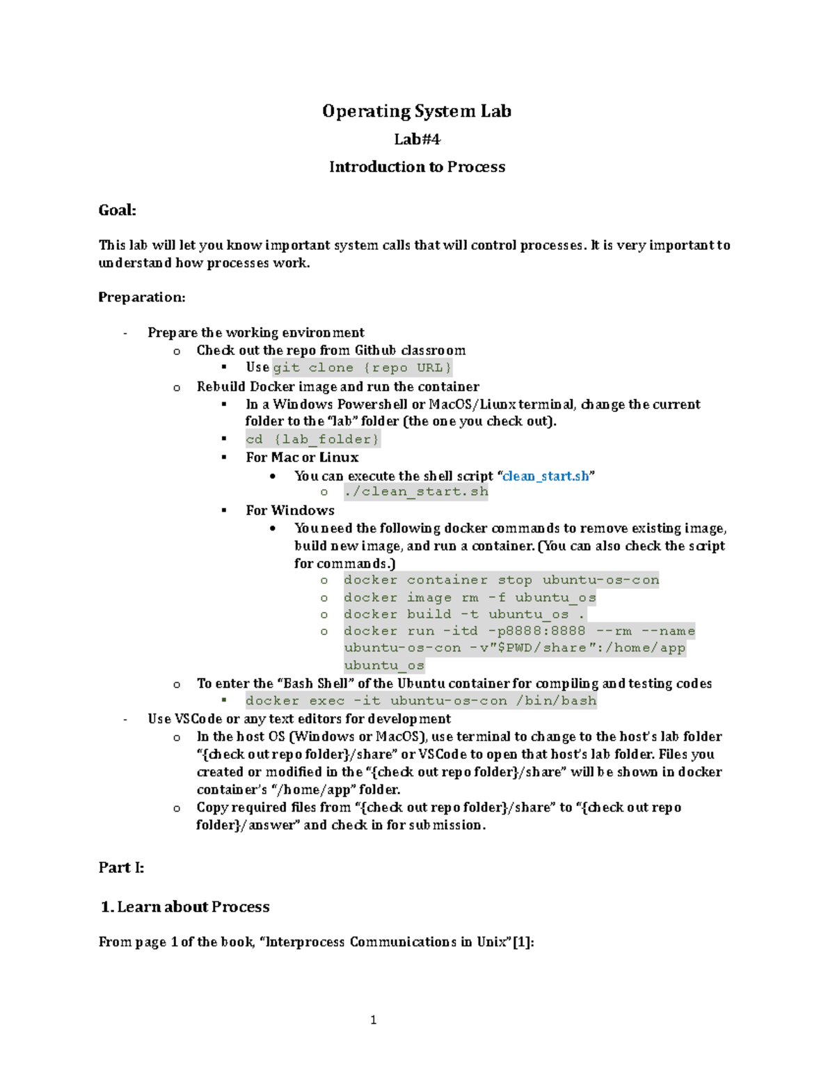 Operating System Lab #4: Exploring Process Management & Sys Calls - Studocu