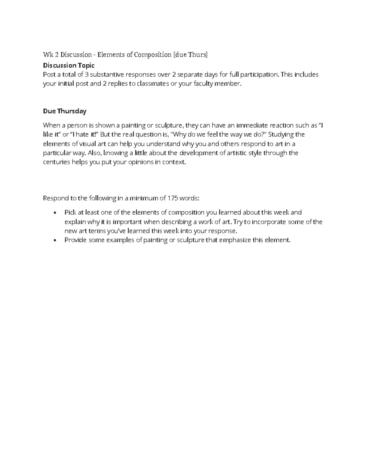 Wk 2 Discussion Assignment - Understanding Elements of Composition ...