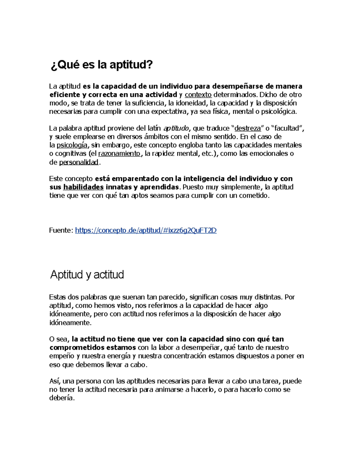 512751557 Definición y Tipos de Aptitud en Psicología - Studocu