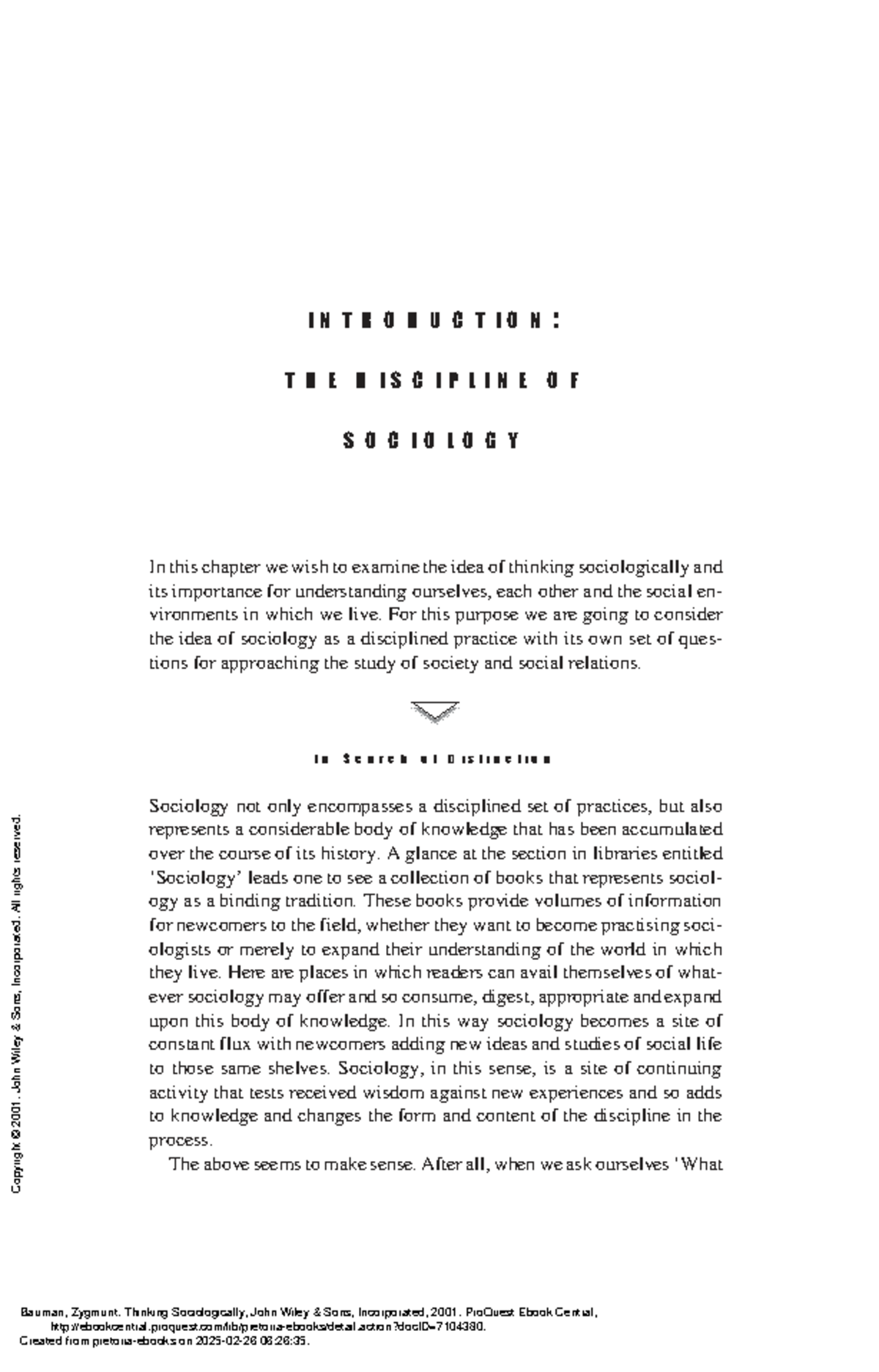 Thinking Sociologically: Understanding Individual and Social Dynamics ...