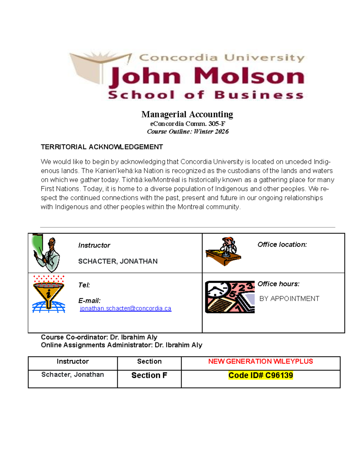 Managerial Accounting COMM 305 Course Outline - Winter 2026 - Studocu