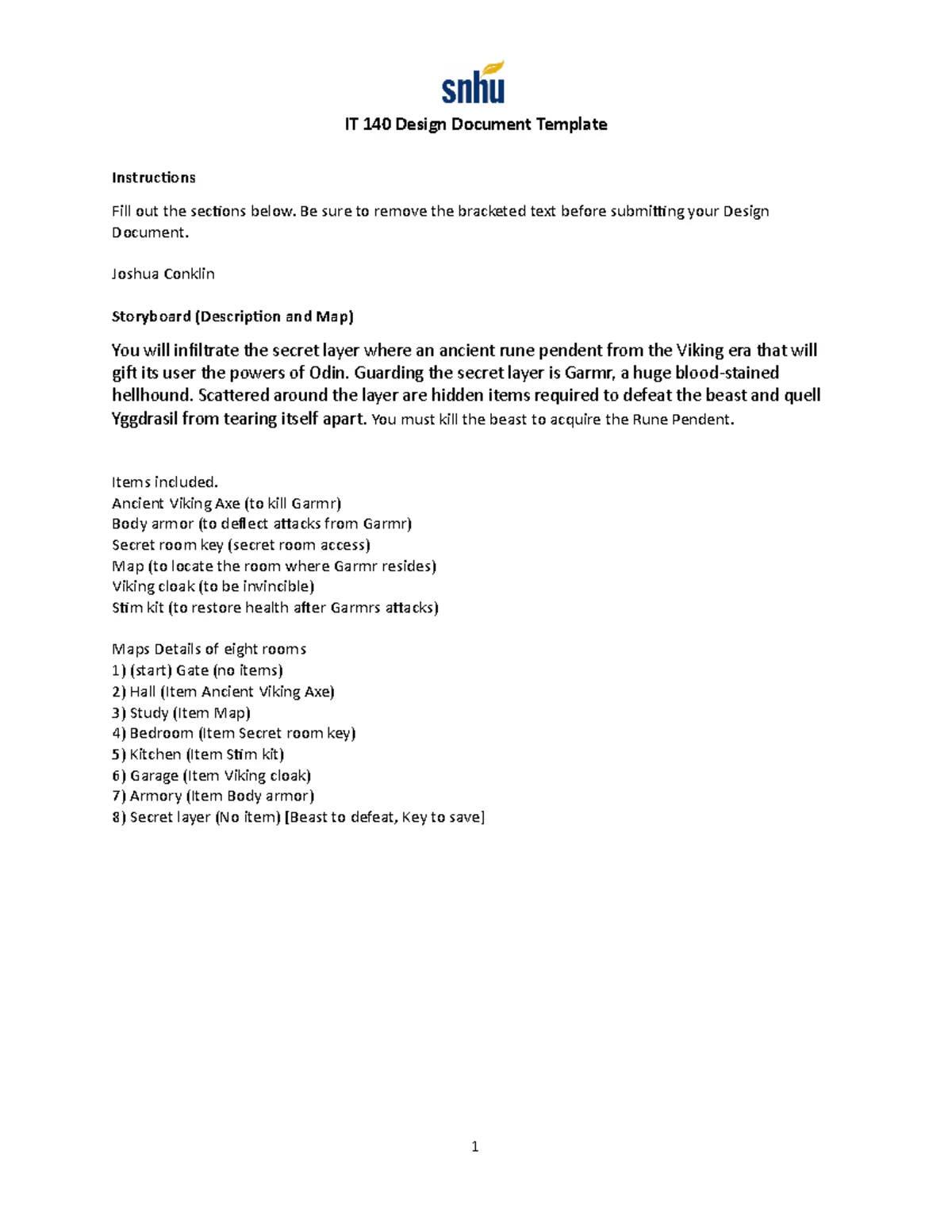 IT 140 Project One for - IT 140 Design Document Template. Xzandria ...