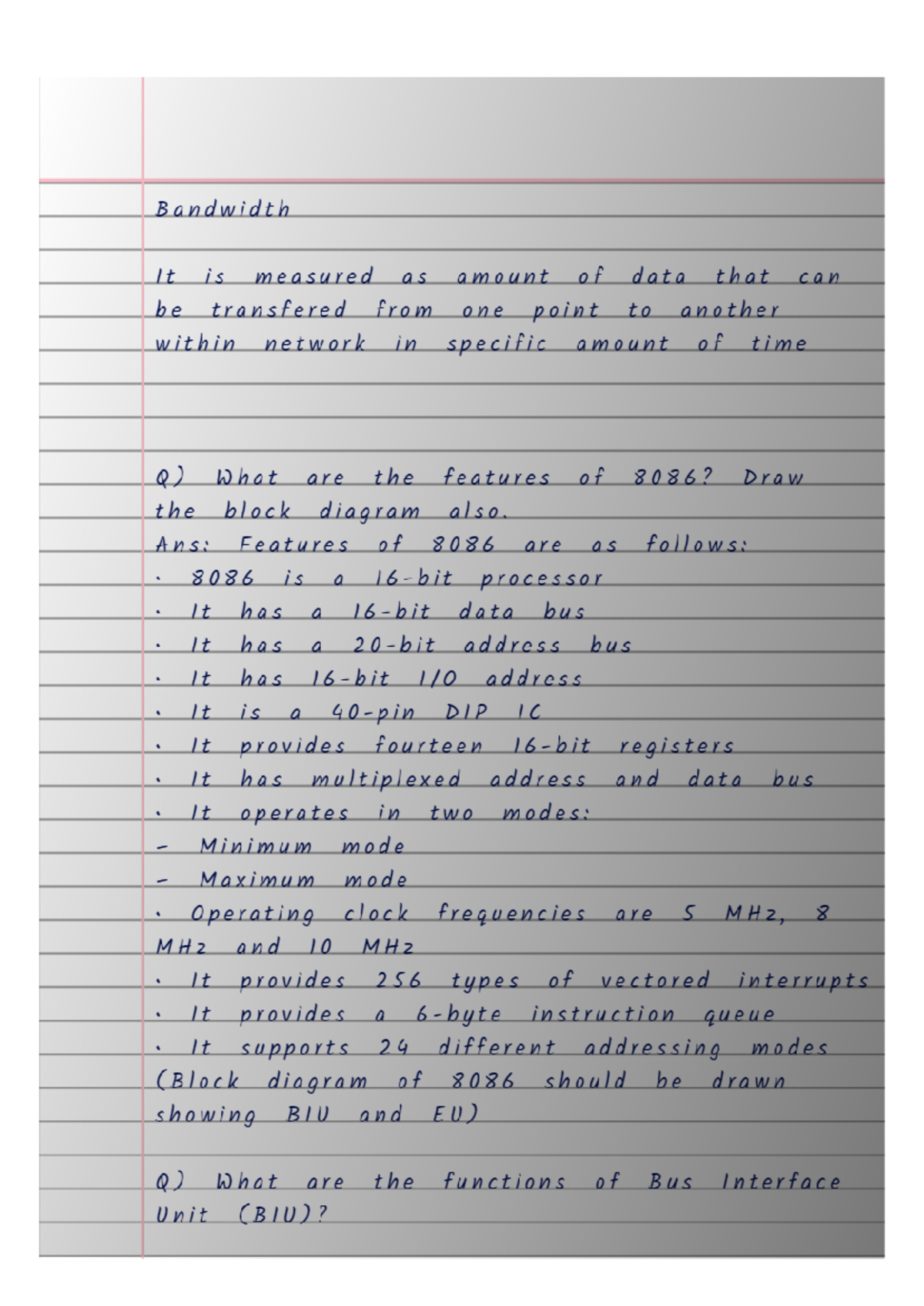 8086 Processor Features and Functions: A Comprehensive Overview - Studocu