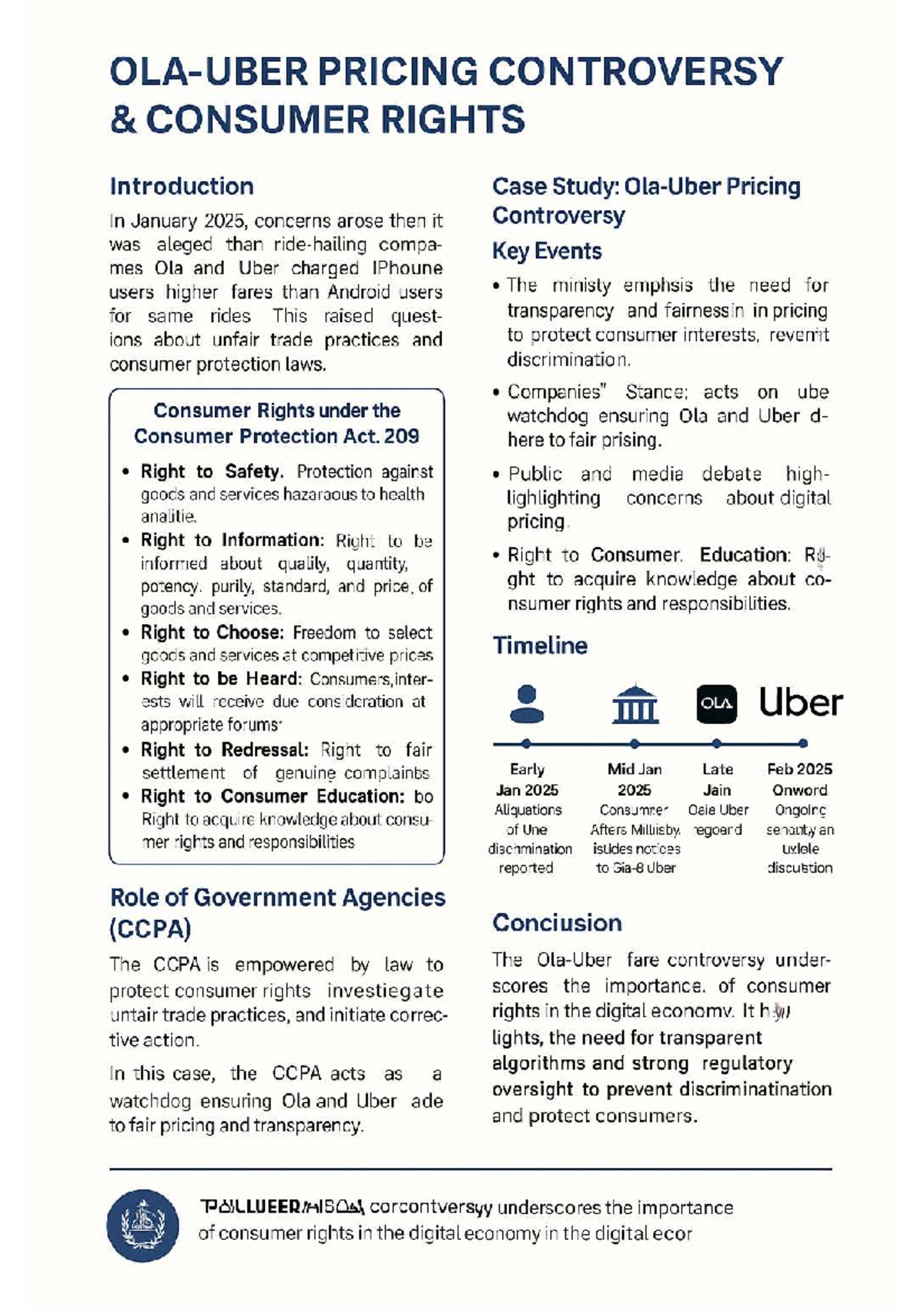 Ola-Uber Pricing Controversy Case Study: Consumer Rights Analysis - Studocu