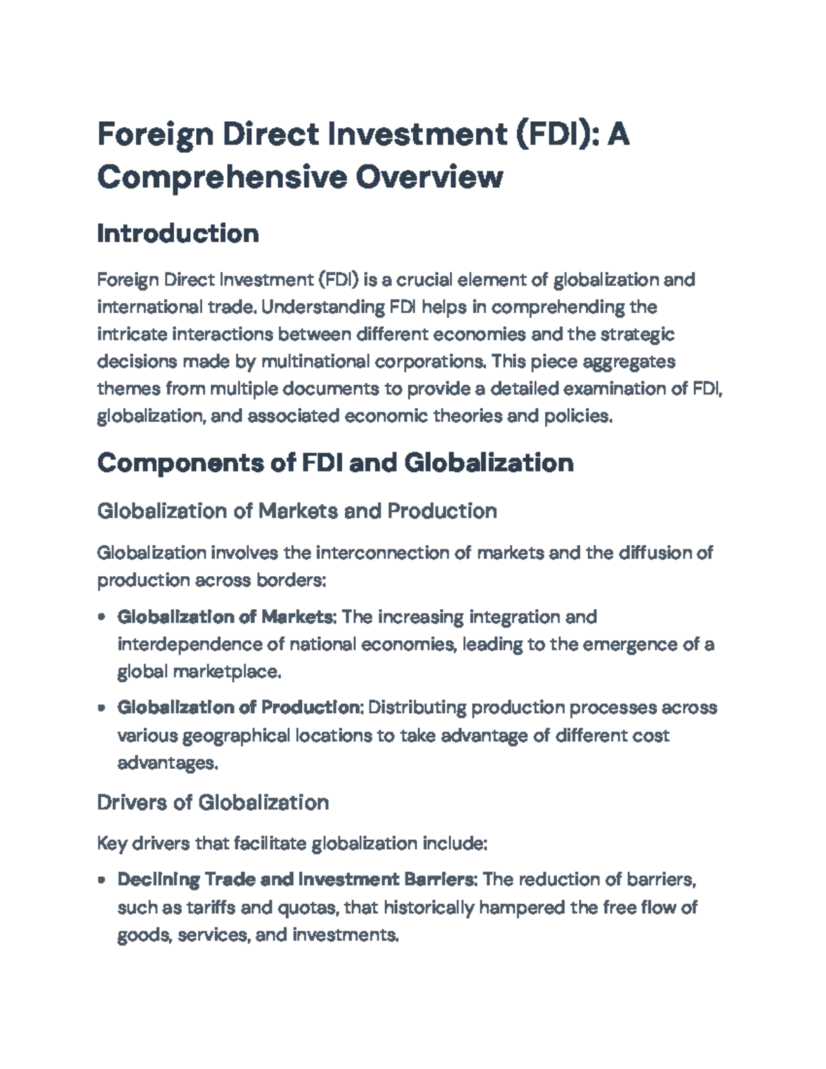 Foreign Direct Investment (FDI): Insights on Globalization & Trade ...