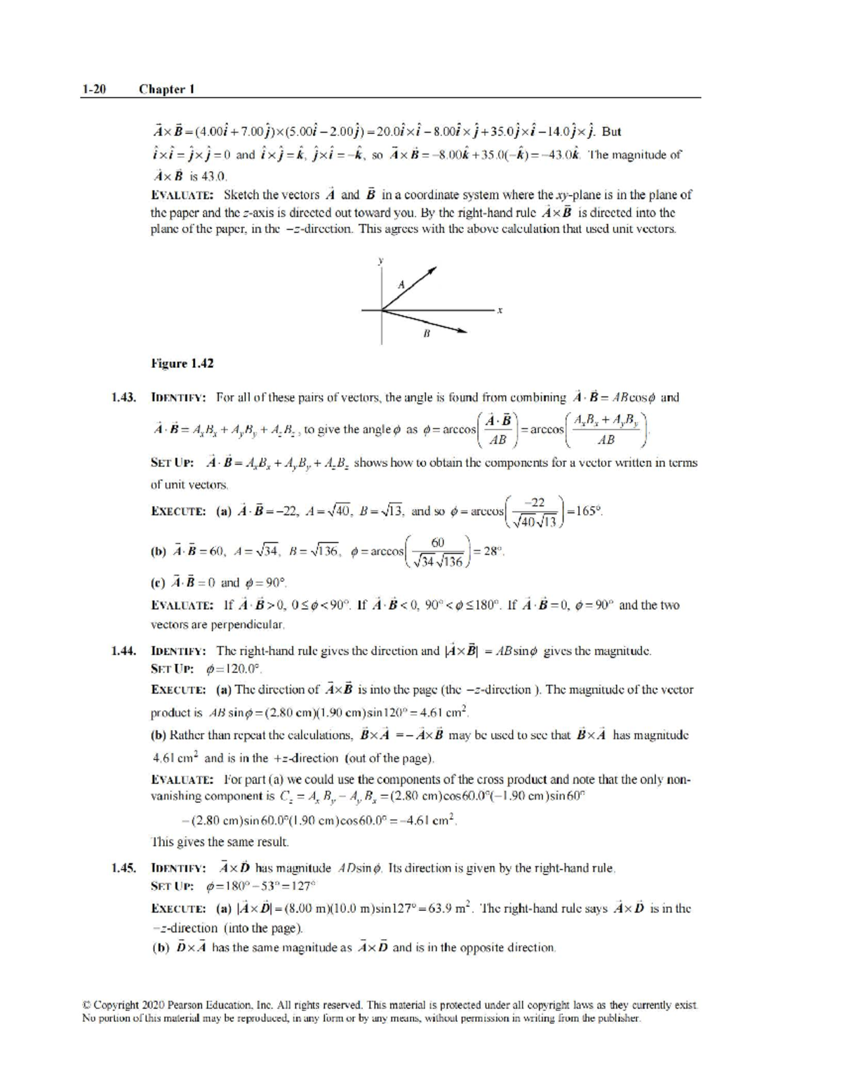 Chapter 1: Vector Cross Product Analysis in University Physics (PHYS 101) - Studocu