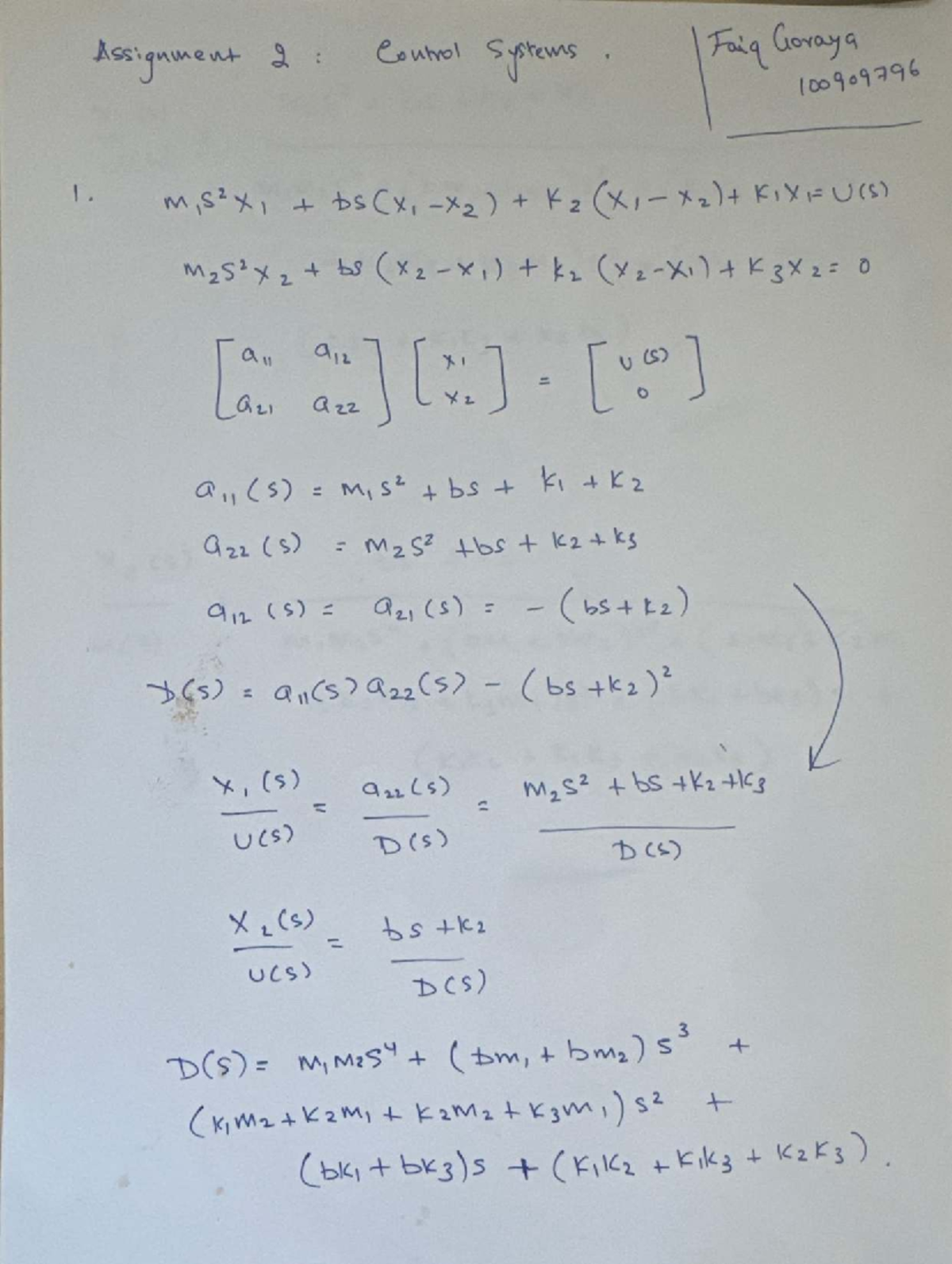 Control System Assignment 2: Analysis and Solutions M252 - Studocu