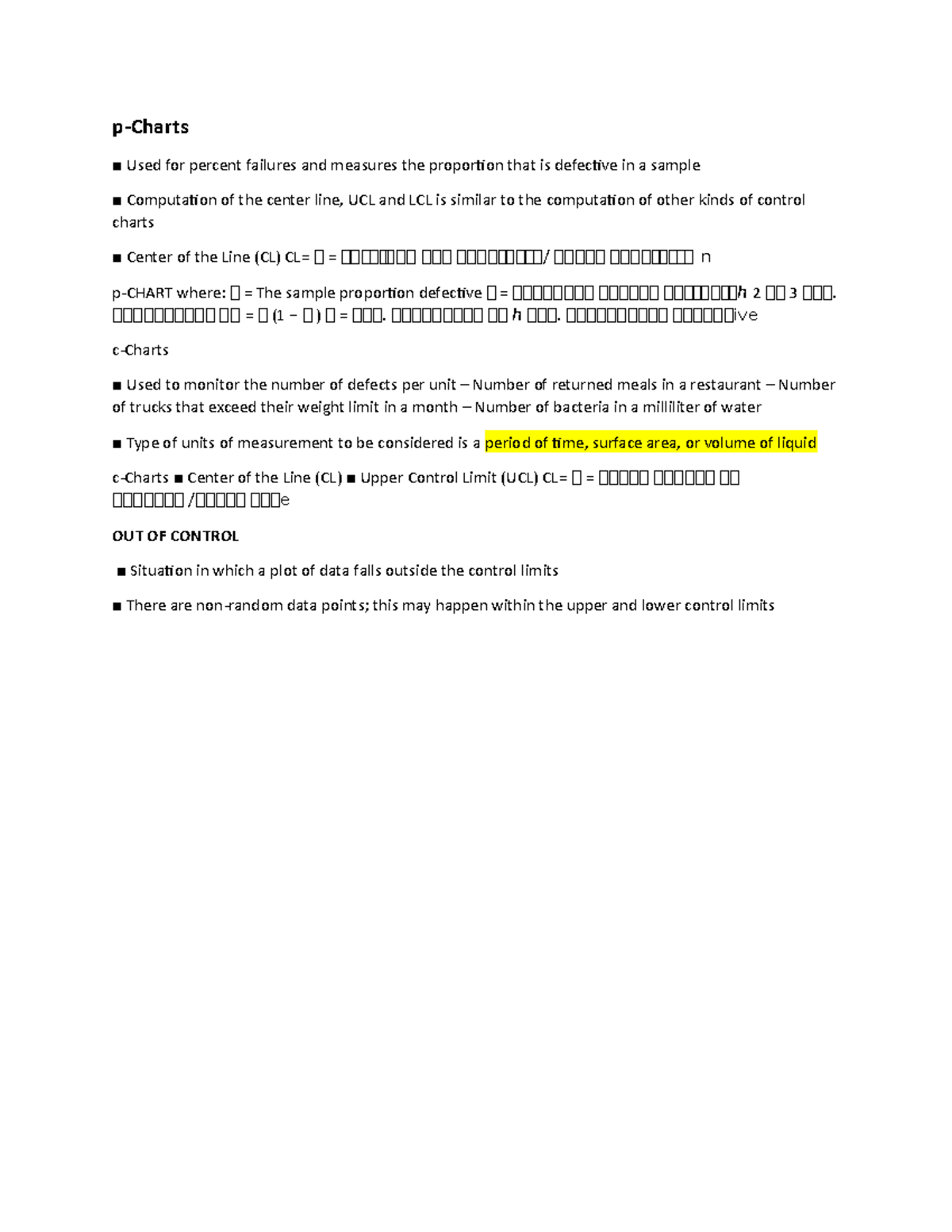 P-chart - P-chart Lecture Notes. - p-Charts Used for percent failures ...