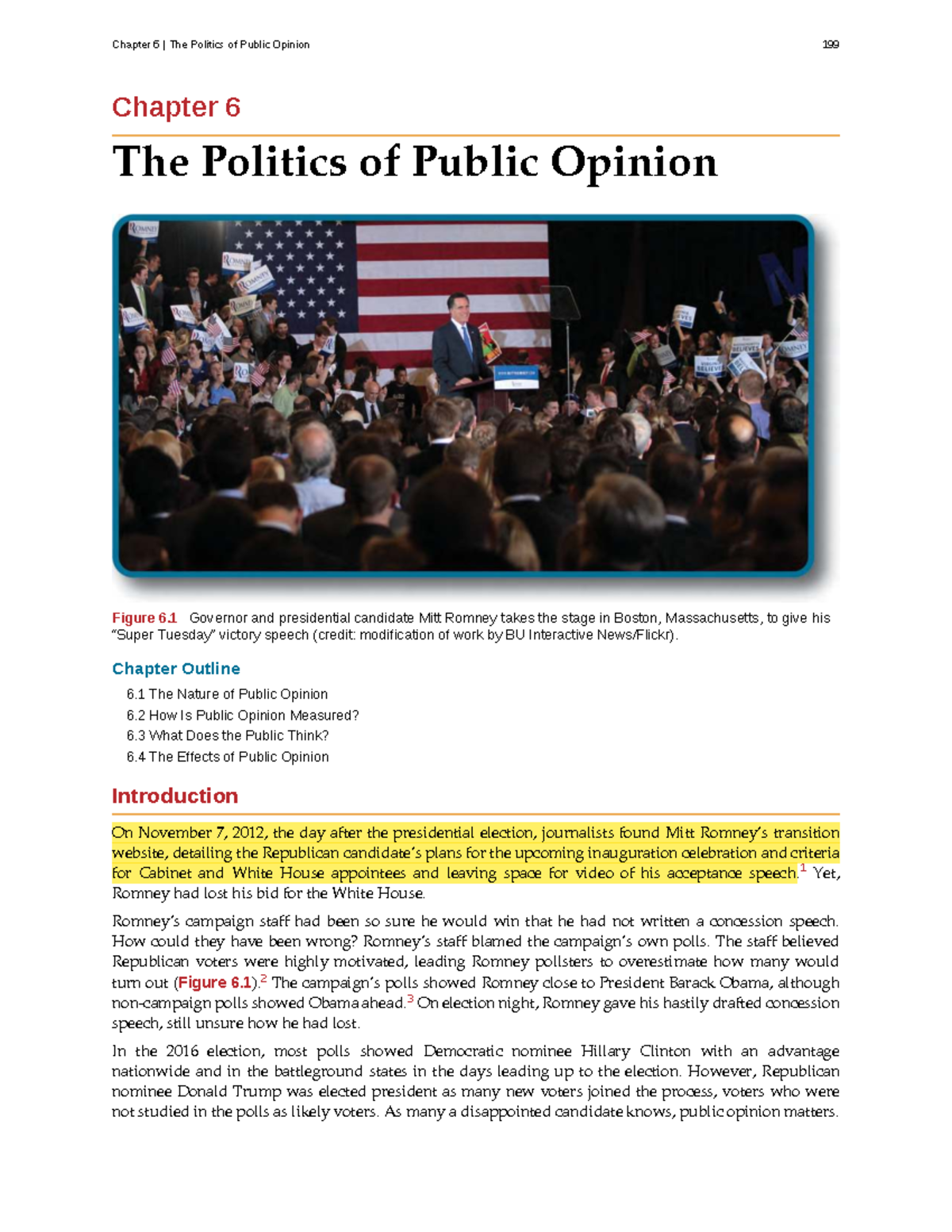 Chapter 6: The Politics of Public Opinion in American Government (POL ...