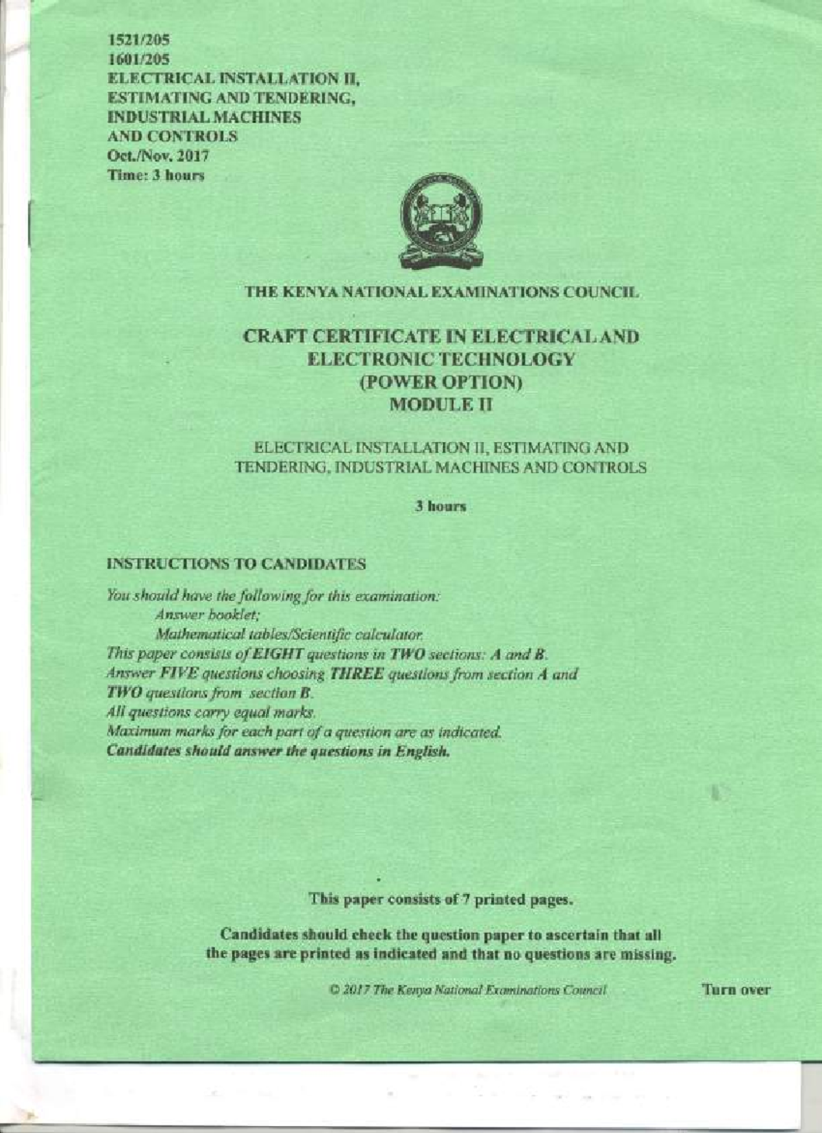 ELECTRICAL INSTALLATION II (EET 2017) - Estimating & Tendering Notes ...
