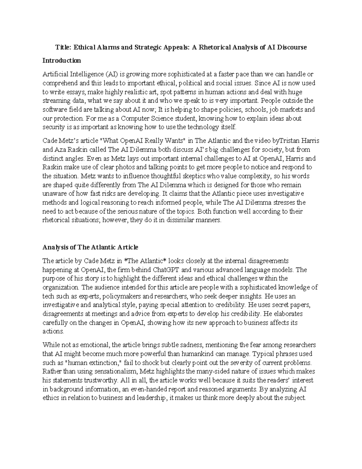 Ethical Alarms and Strategic Appeals: Rhetorical Analysis of AI ...