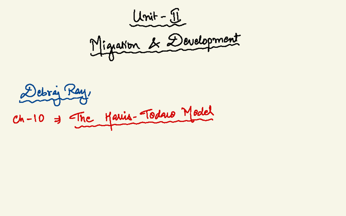Unit 2 Migration and Development: Analyzing the Lewis Model - Studocu