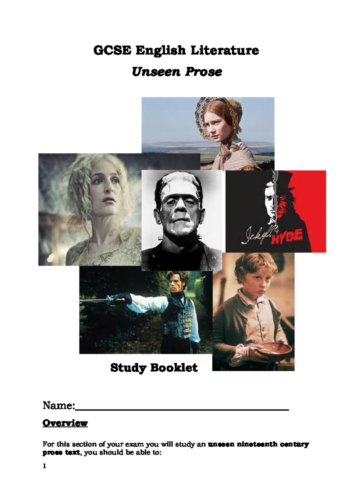 GCSE Eng Lit: Unseen Prose Analysis Study Guide & Tasks - Studocu