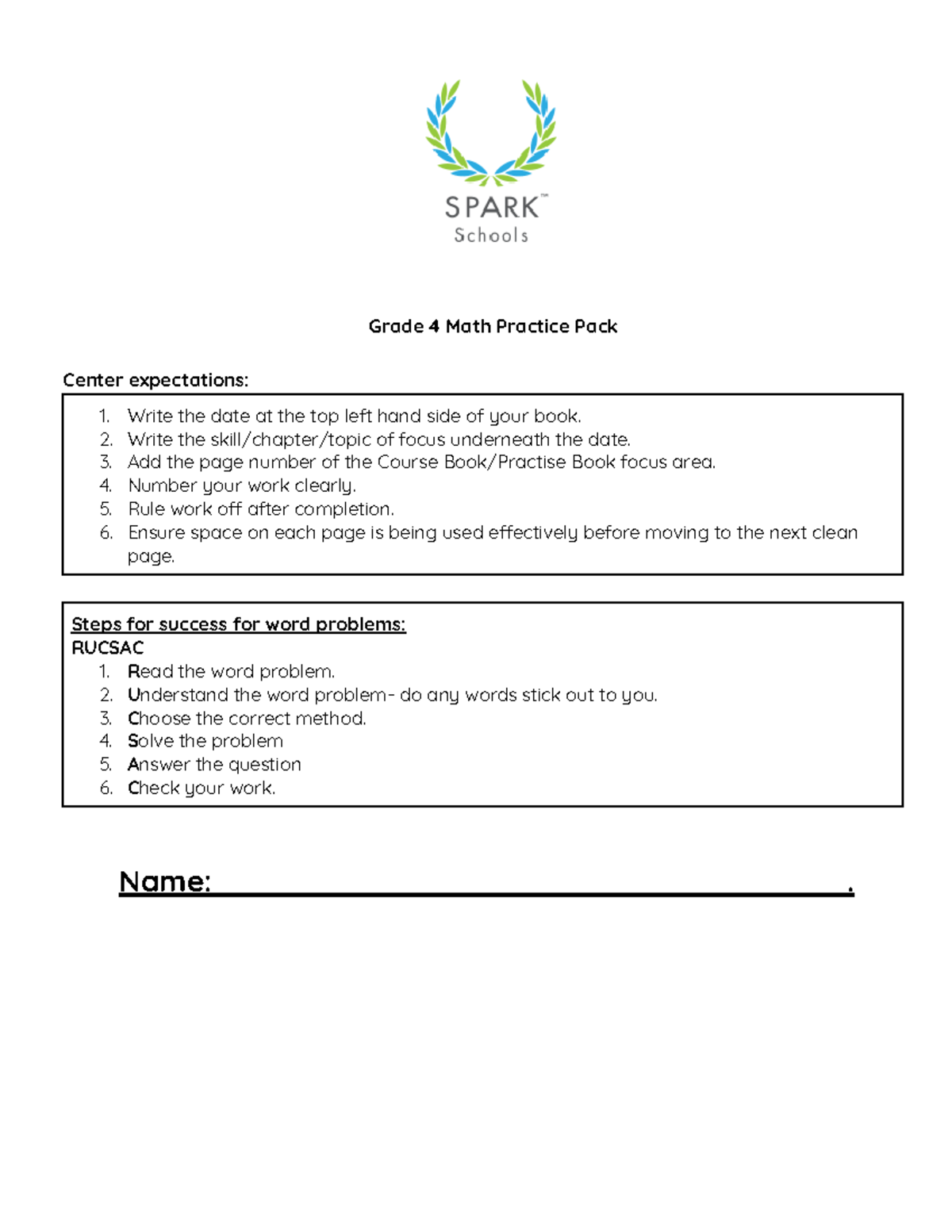 Grade 4 Maths Practice Pack: End of Term Assessment Guide - Studocu