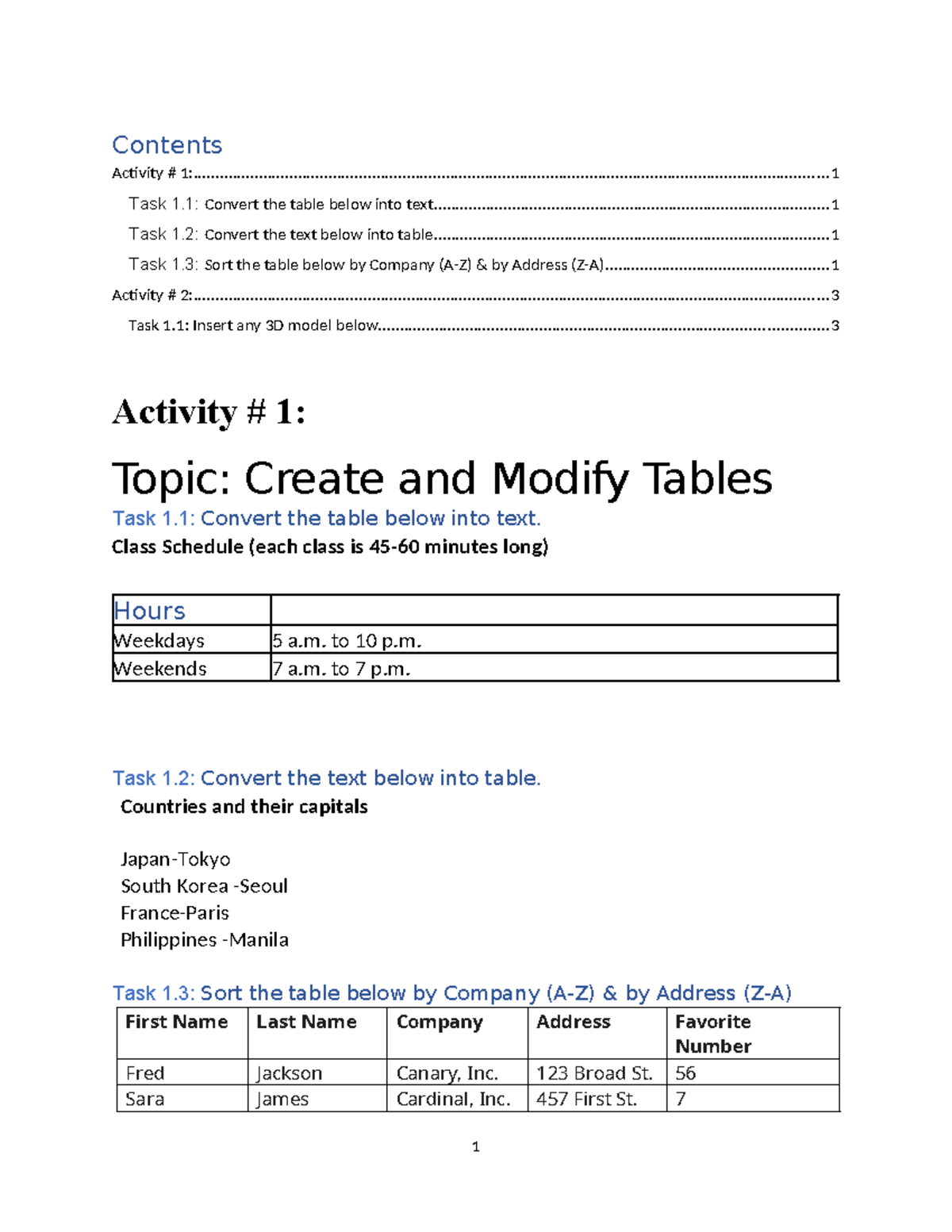 MS-Word-Worksheet: Creating & Modifying Tables & Graphics - Studocu