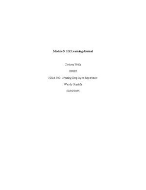 HRM 300 Module 6 HR Inbox - Subject: Improving New Hire Socialization ...