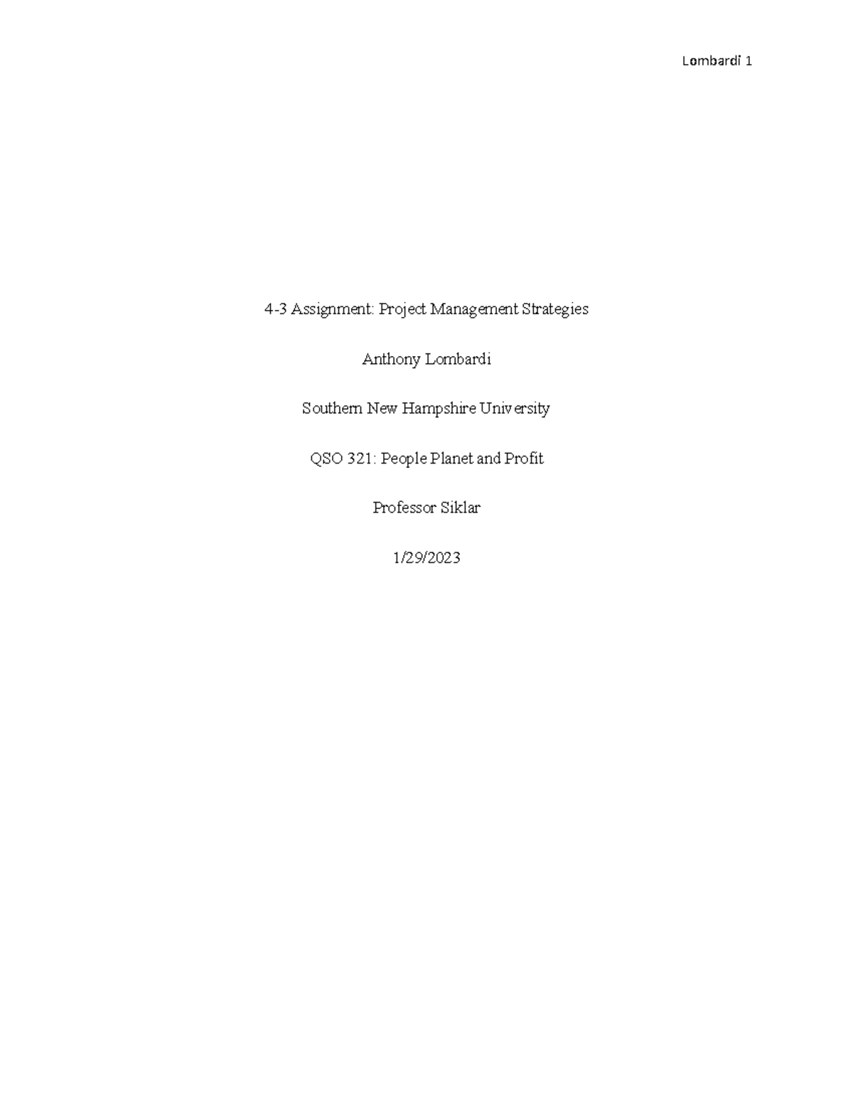 QSO 321 Module 4 Assignment: Project Management Strategies - Studocu